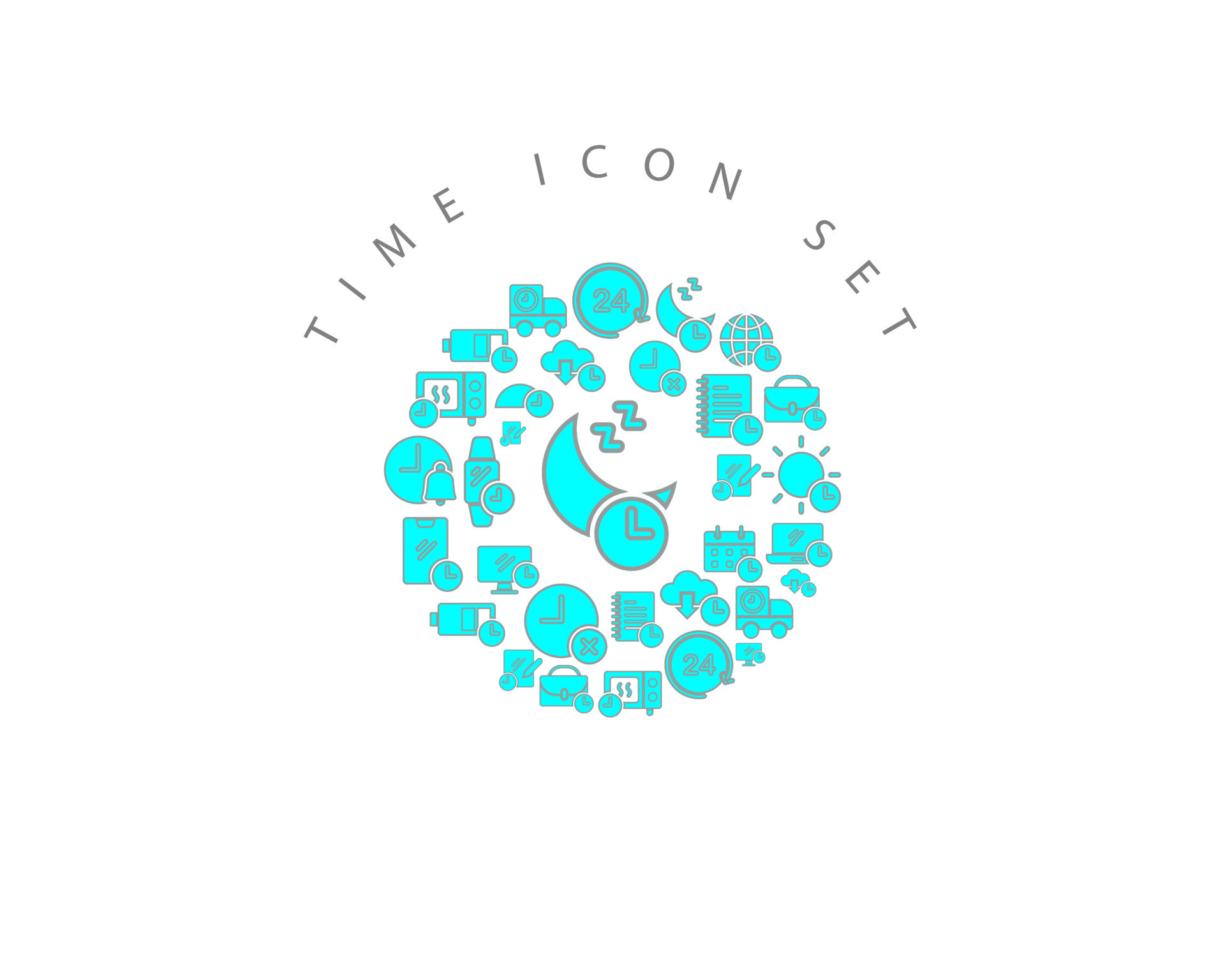 Time Icon Set Design On White Background 10743330 Vector Art At Vecteezy