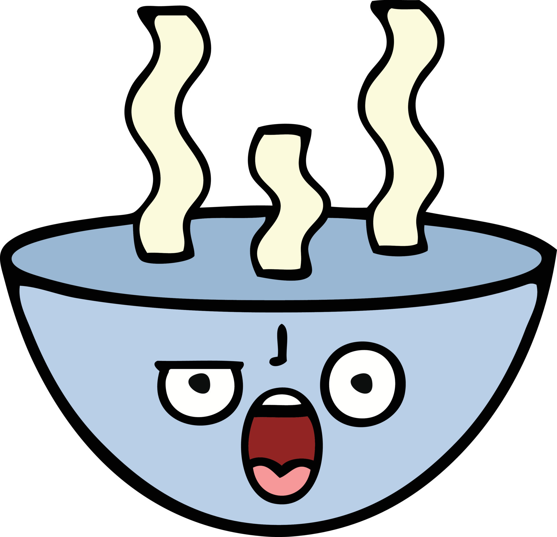 Cute Cartoon Bowl Of Hot Soup 10744221 Vector Art At Vecteezy