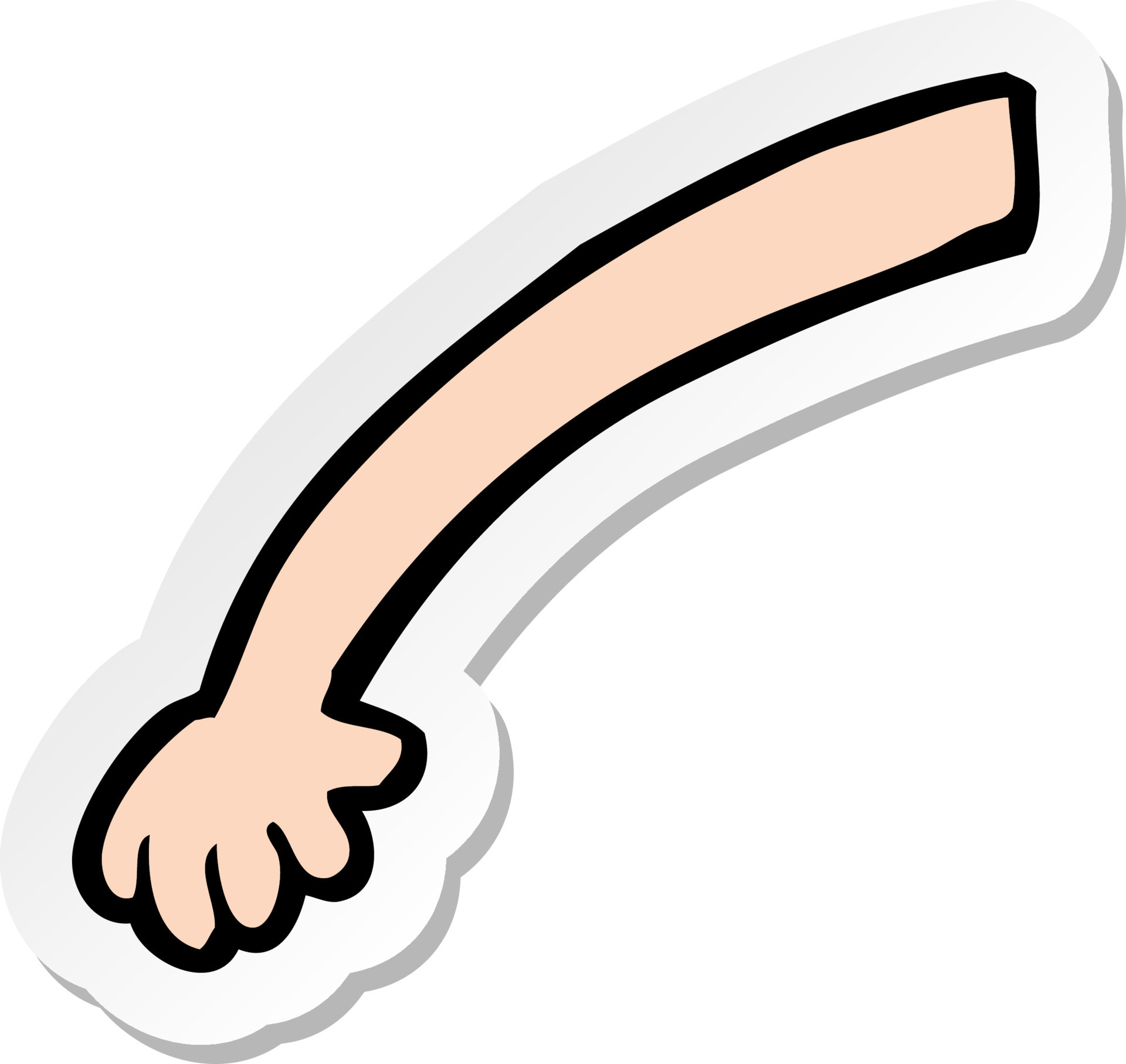 sticker of a cartoon arm 10744600 Vector Art at Vecteezy
