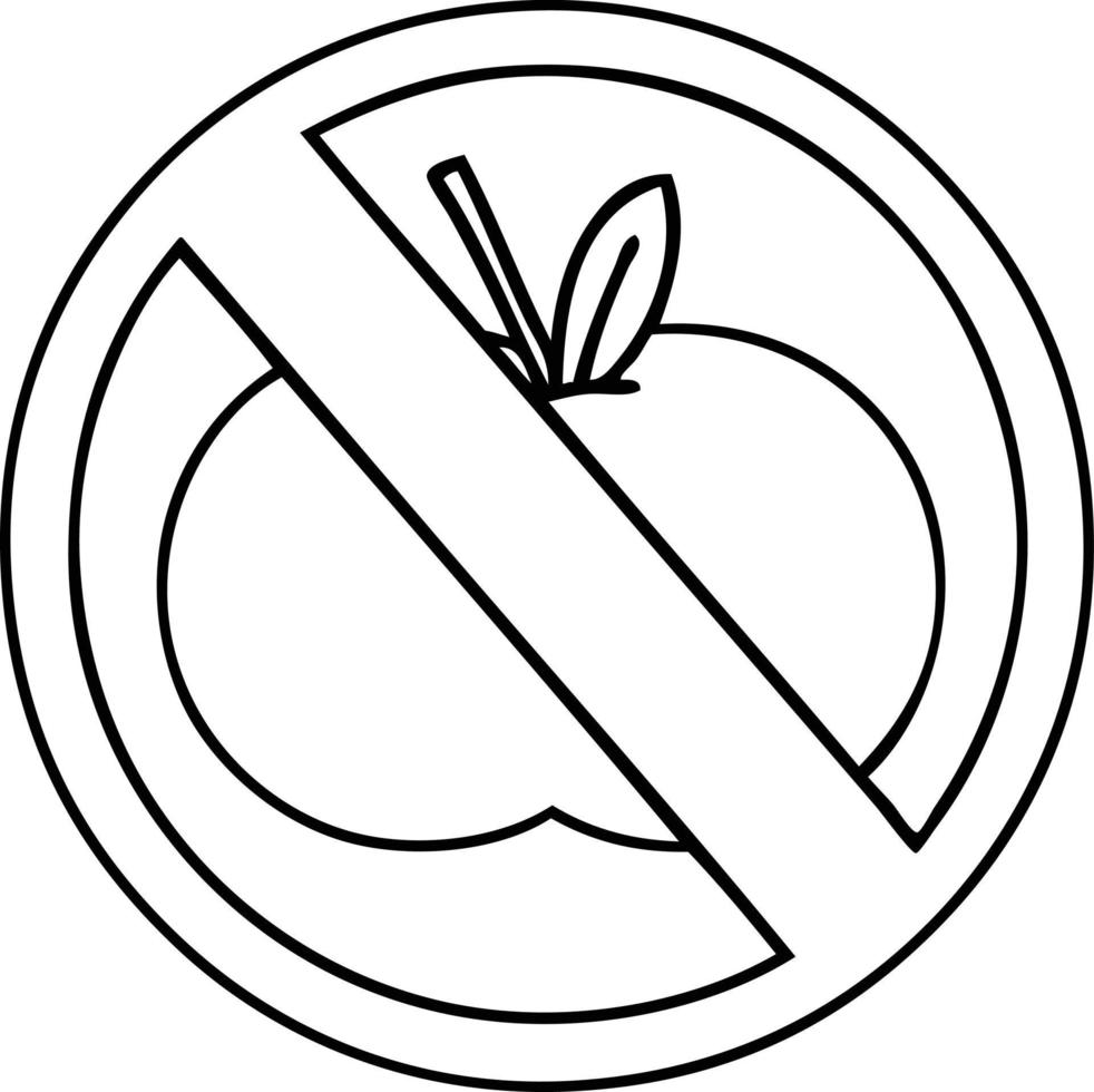 line drawing cartoon no food allowed sign 10744984 Vector Art at Vecteezy