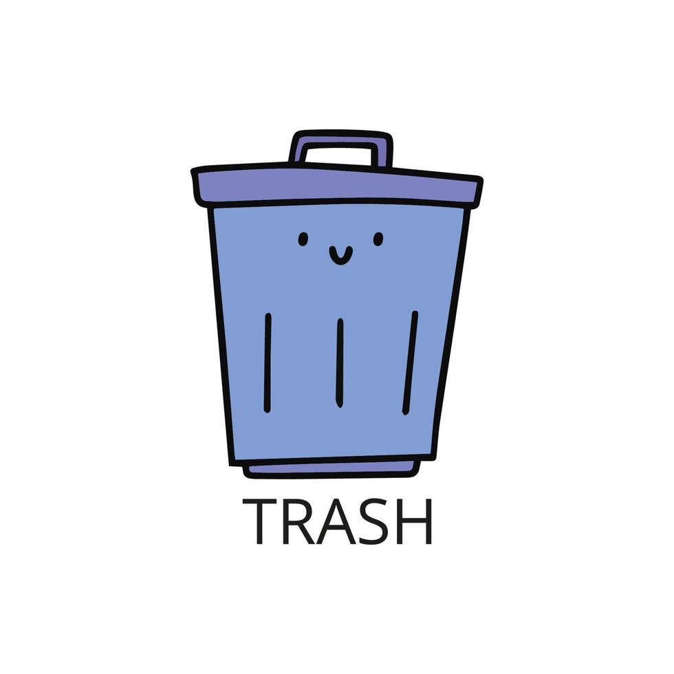 Trash Can Vector Illustration 10747777 Vector Art At Vecteezy