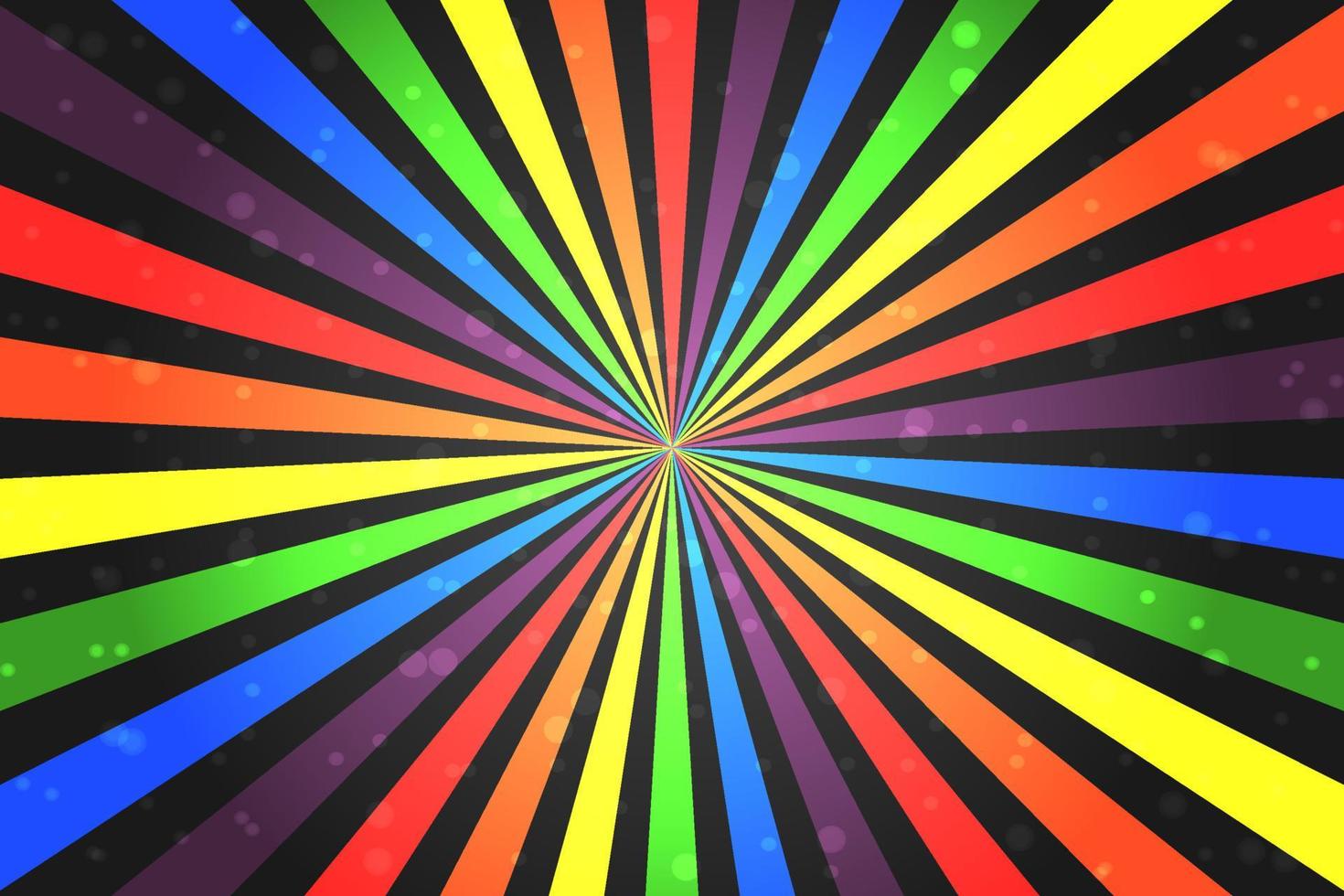 Colorful Rainbow Sunburst Bokeh Abstract Background Design Vector