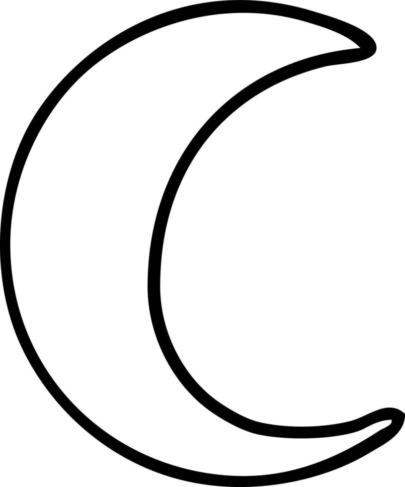 Line Drawing Doodle Of A Crescent Moon 10749204 Vector Art At Vecteezy