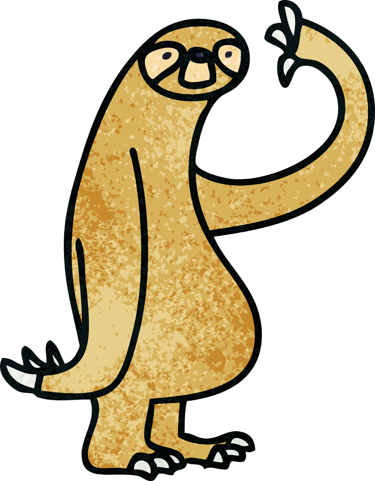 Quirky Hand Drawn Cartoon Sloth 10749725 Vector Art At Vecteezy