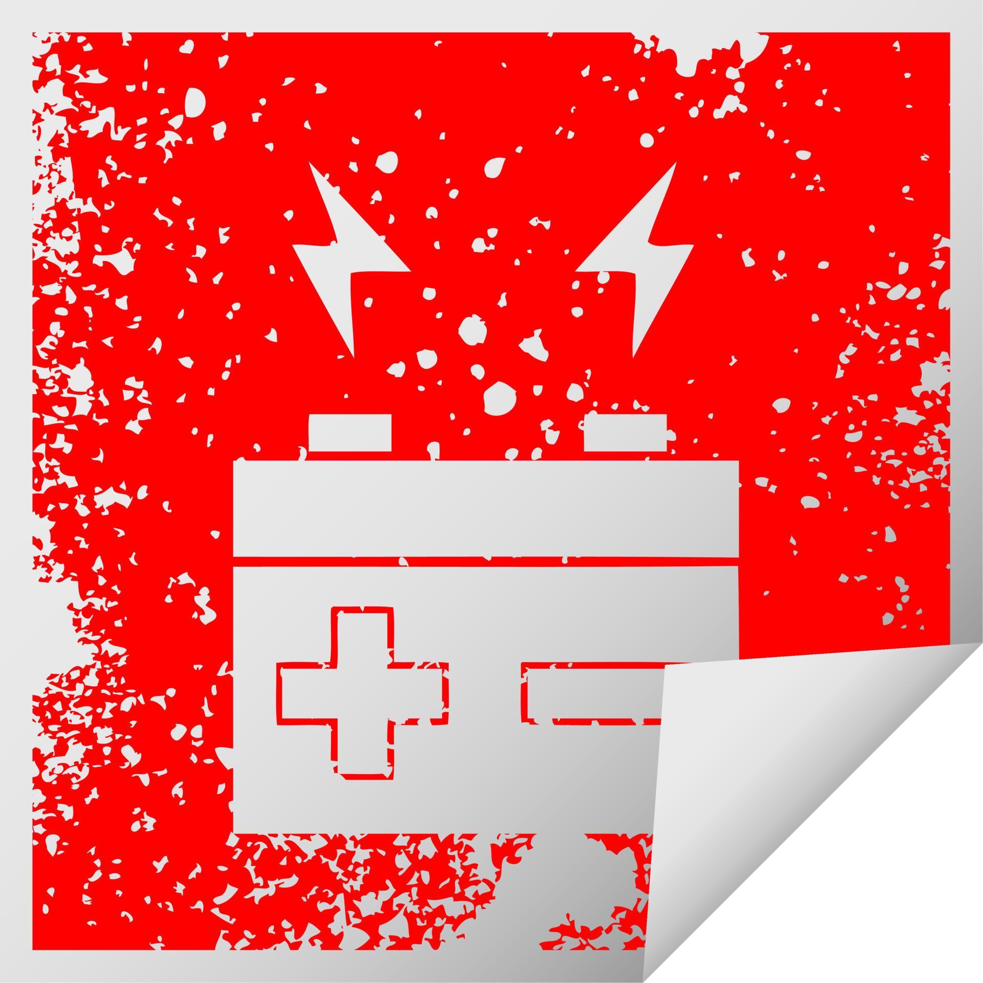Distressed Square Peeling Sticker Symbol Electrical Battery 10749799 distressed-square-peeling-sticker-symbol-electrical-battery-10749799