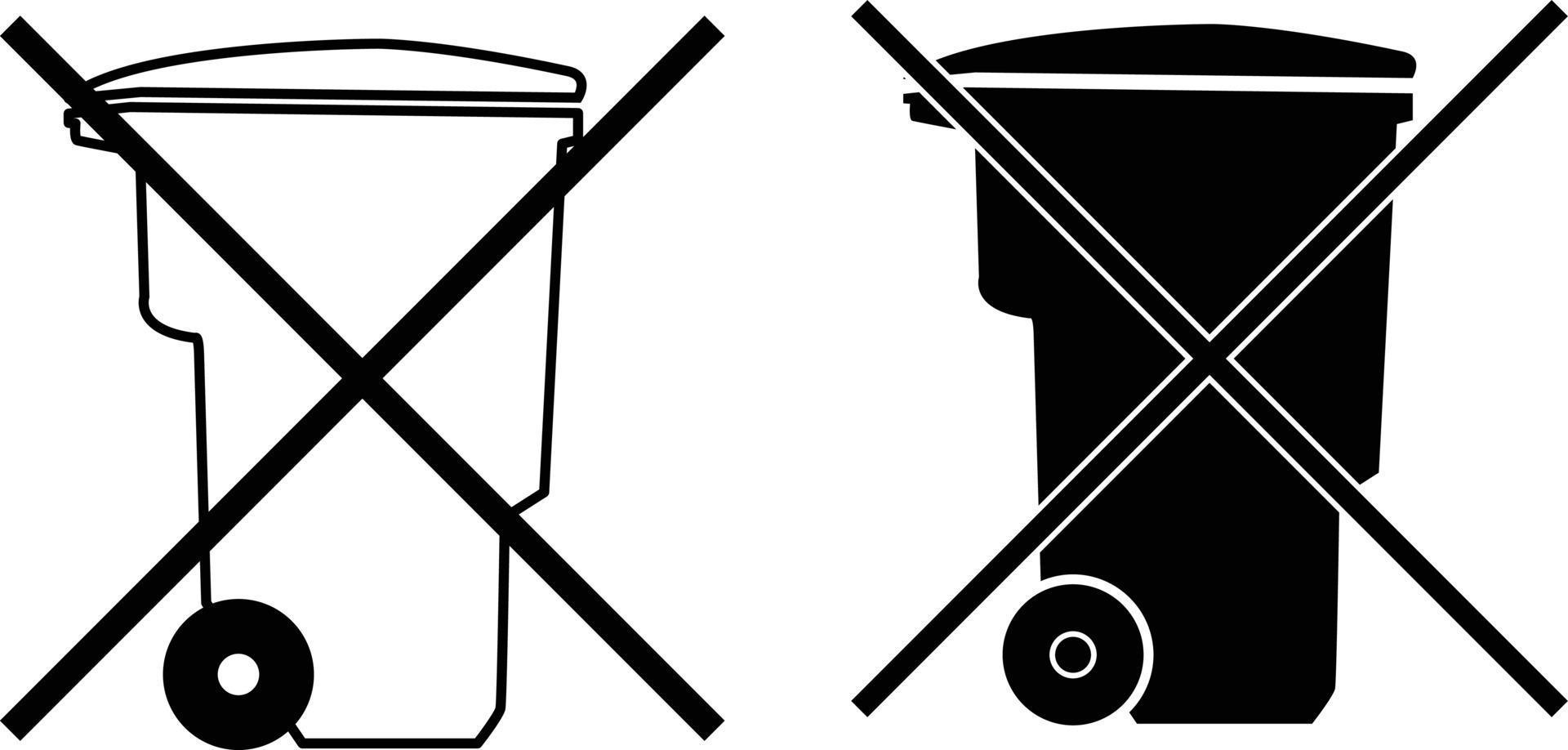 Do not throw in the trash icon on white background. Recycle symbol. Special disposal sign. flat ...