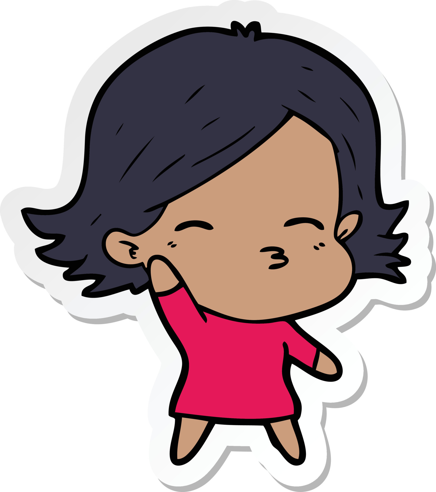 sticker of a cartoon woman 10751070 Vector Art at Vecteezy