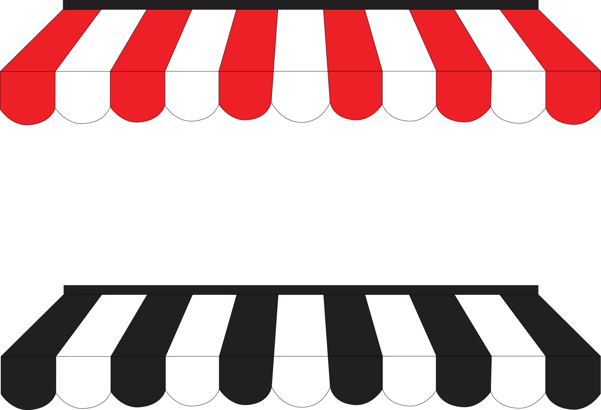 Awning on white background. outdoor awnings sign. striped red and white sunshade for shops ...