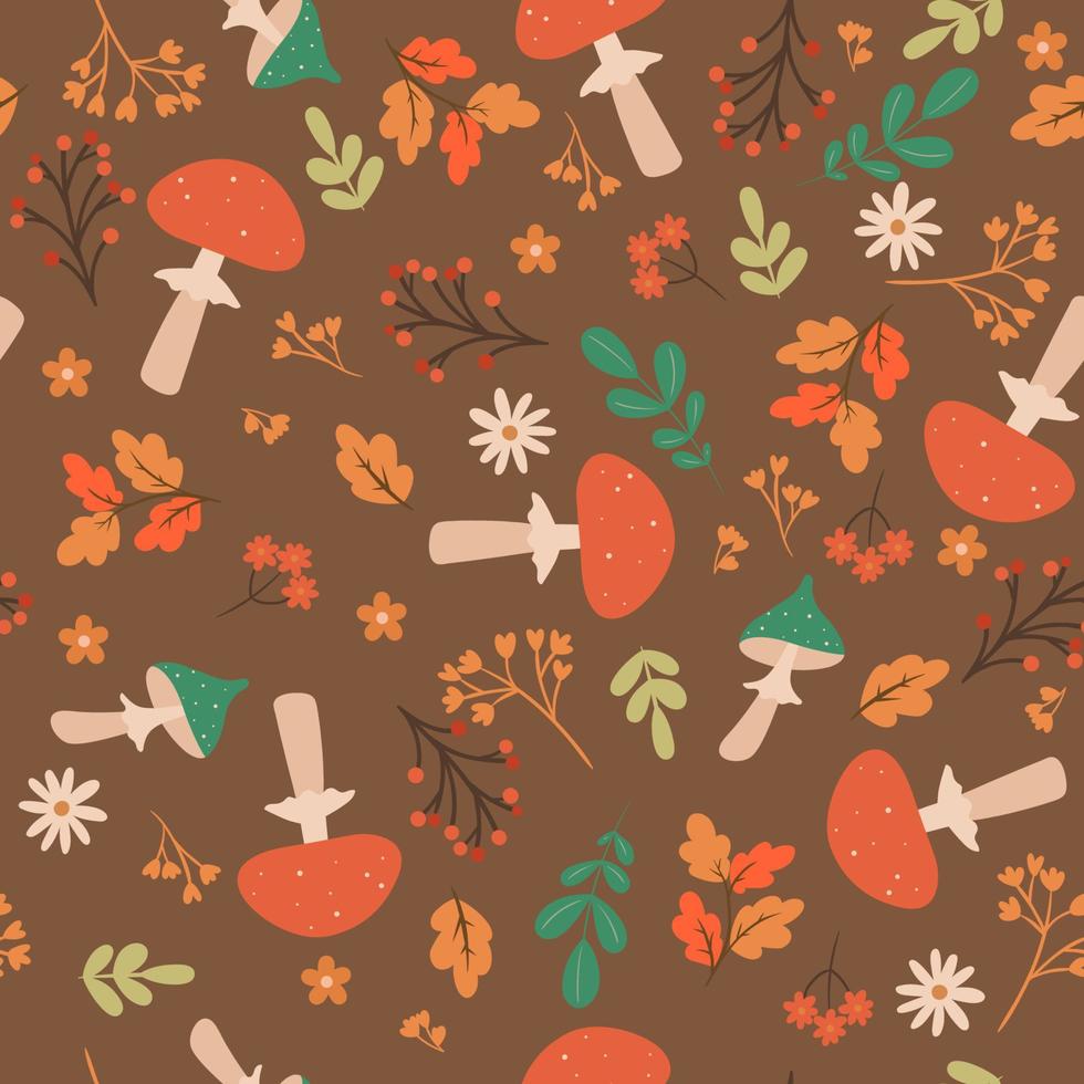 Autumn Seamless Pattern With Amanita Vector Graphics 10752010 Vector