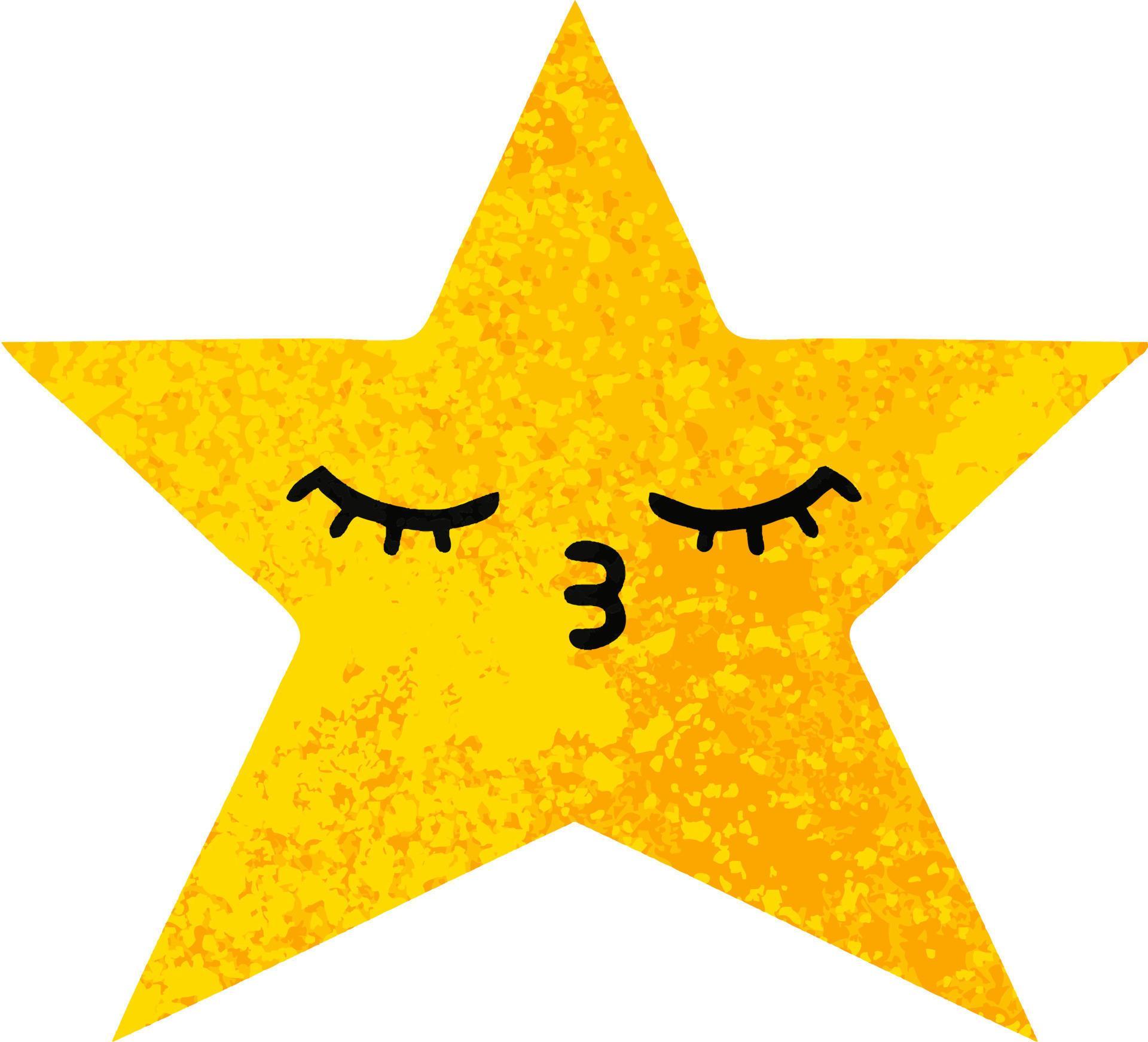 Retro Illustration Style Cartoon Gold Star 10754353 Vector Art At Vecteezy
