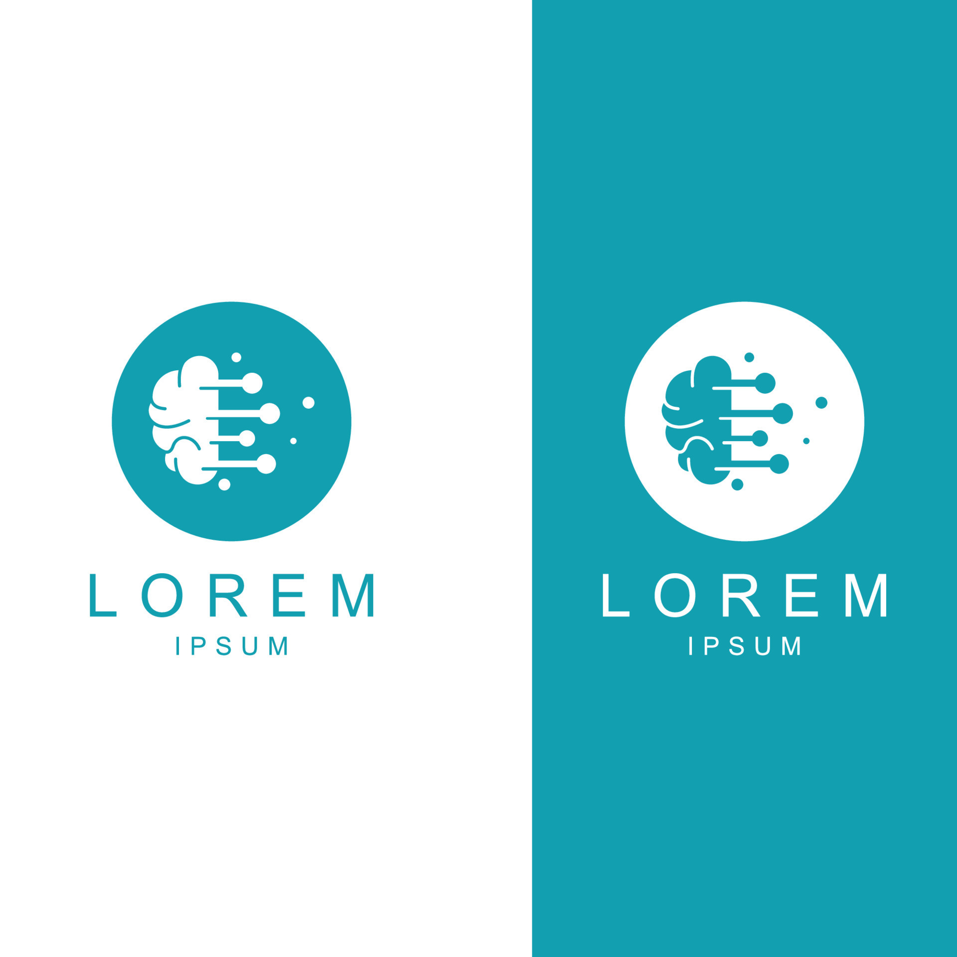 Brain logo. Brain logo with combination of technology and brain part nerve cells, with design ...