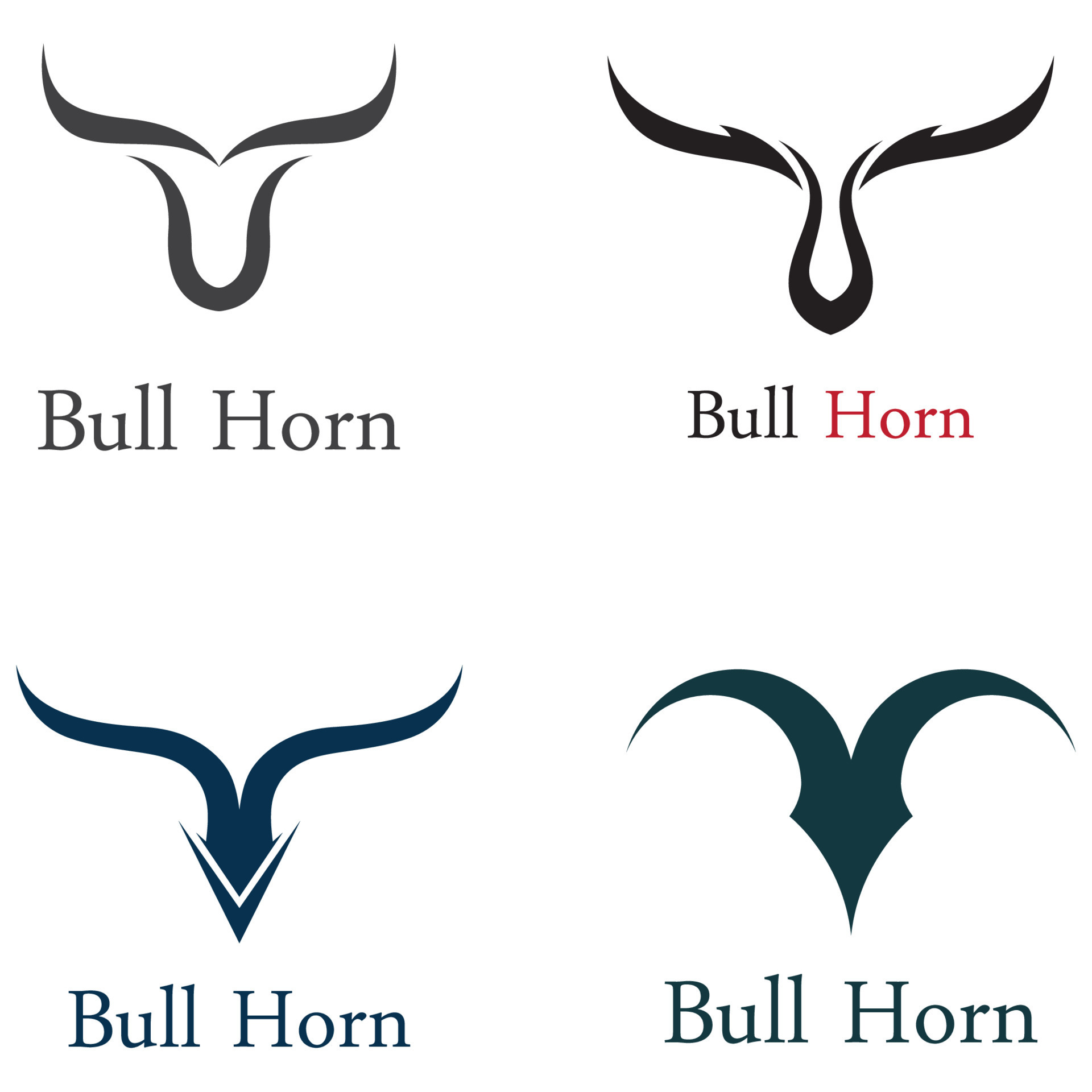Bull's head horn logo. Using a vector illustration template design concept. 10756473 Vector Art ...