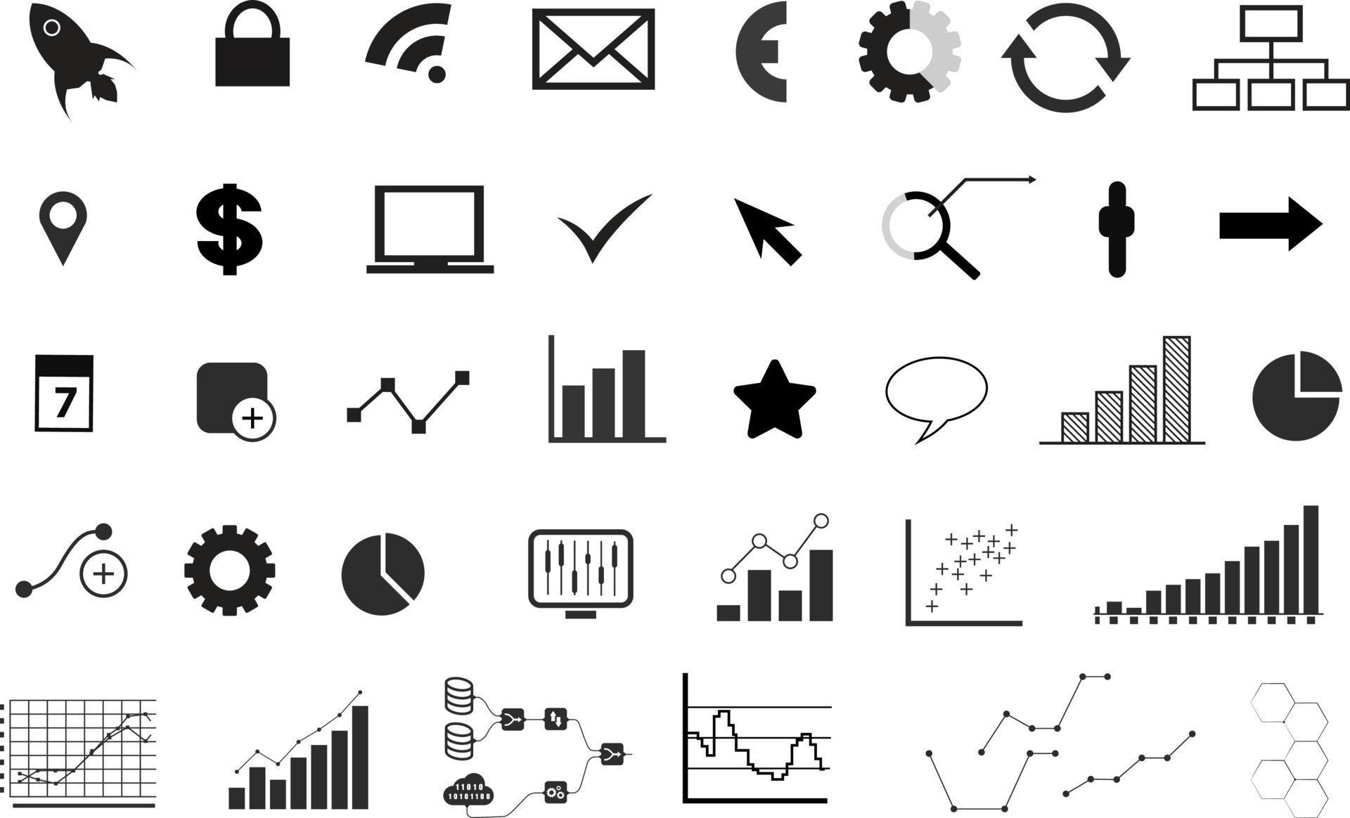 Design vector data icons in colorful workflow item business elements ...