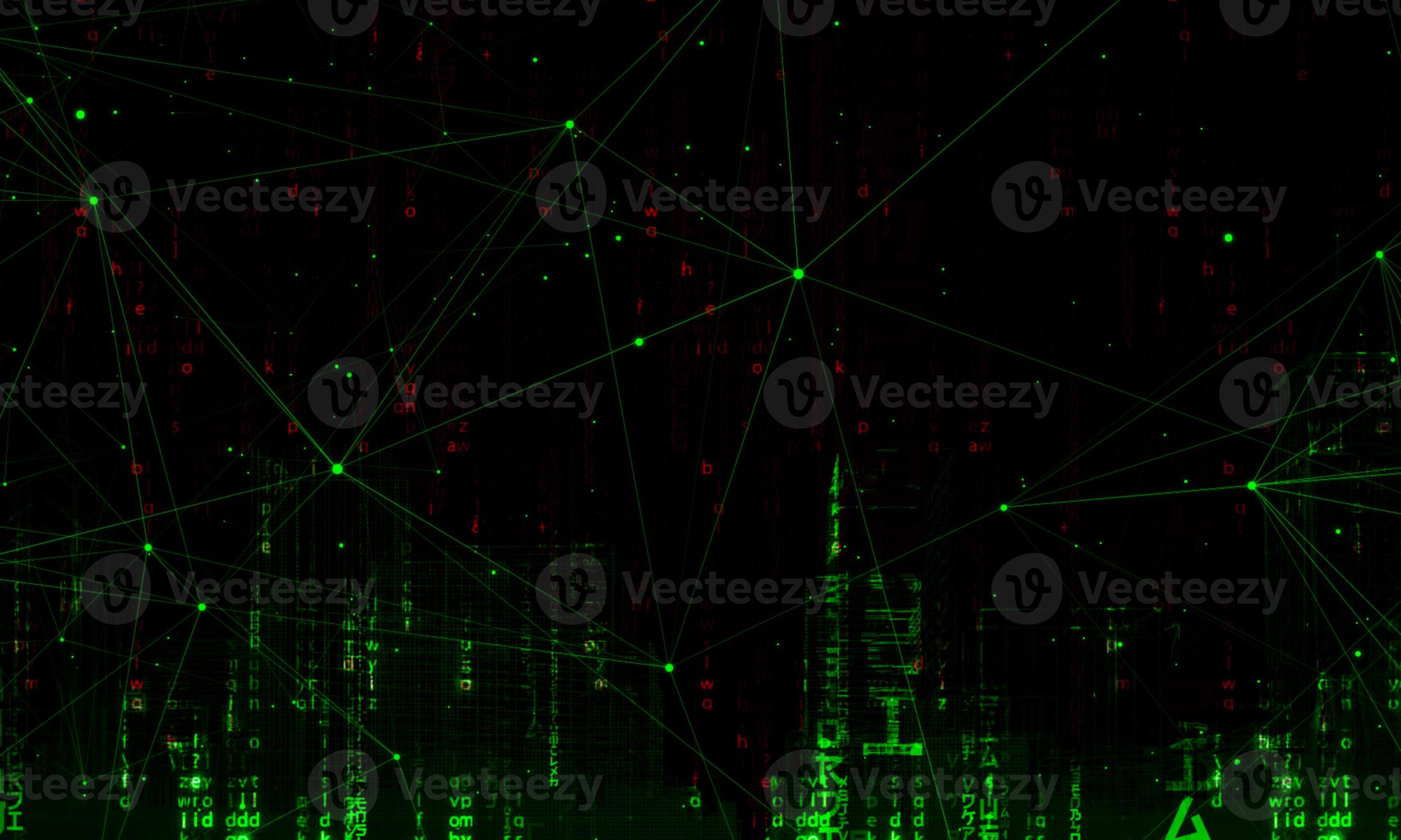 Green Network lines and hacker code concept. 10758678 Stock Photo at ...
