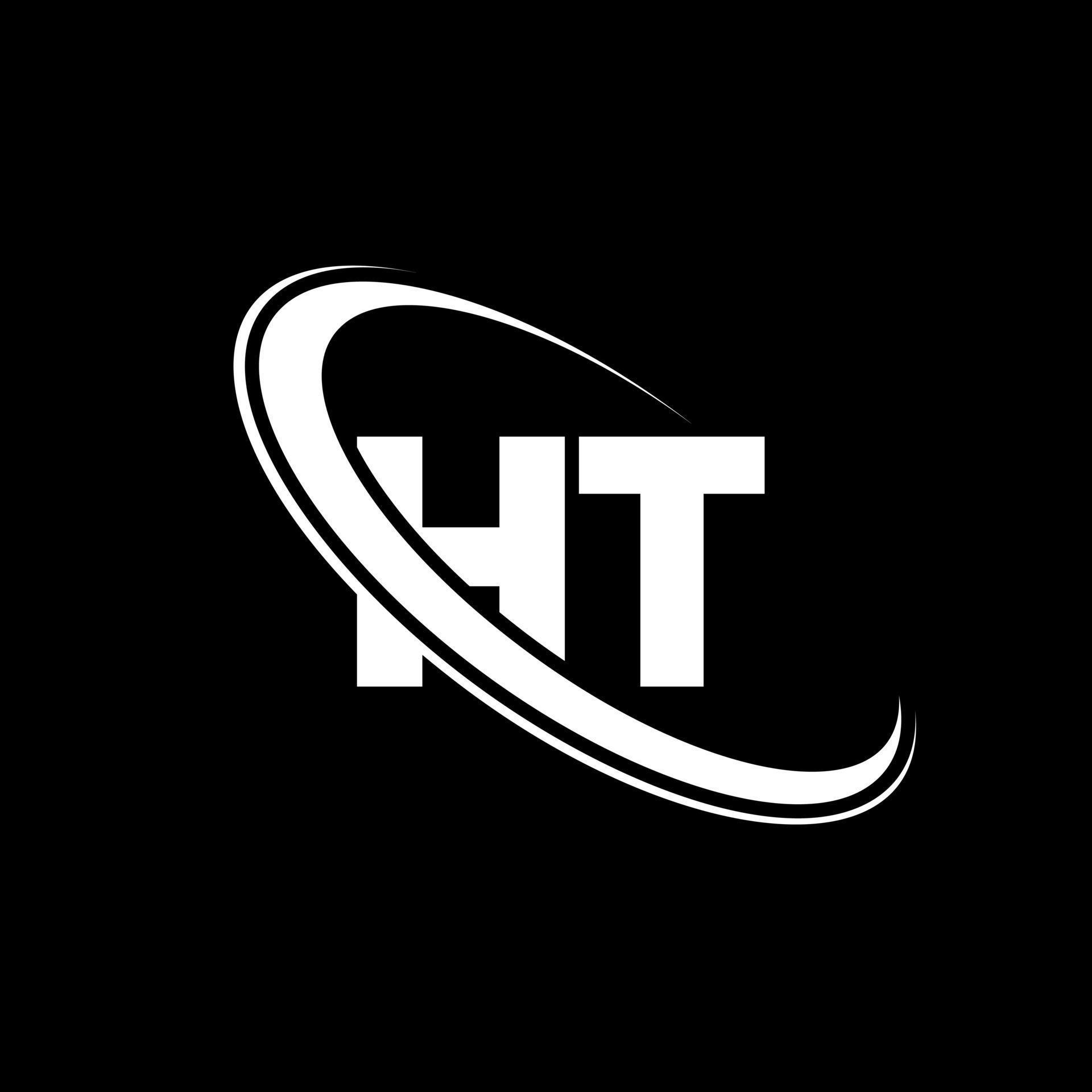 HT logo. H T design. White HT letter. HT letter logo design. Initial letter HT linked circle ...