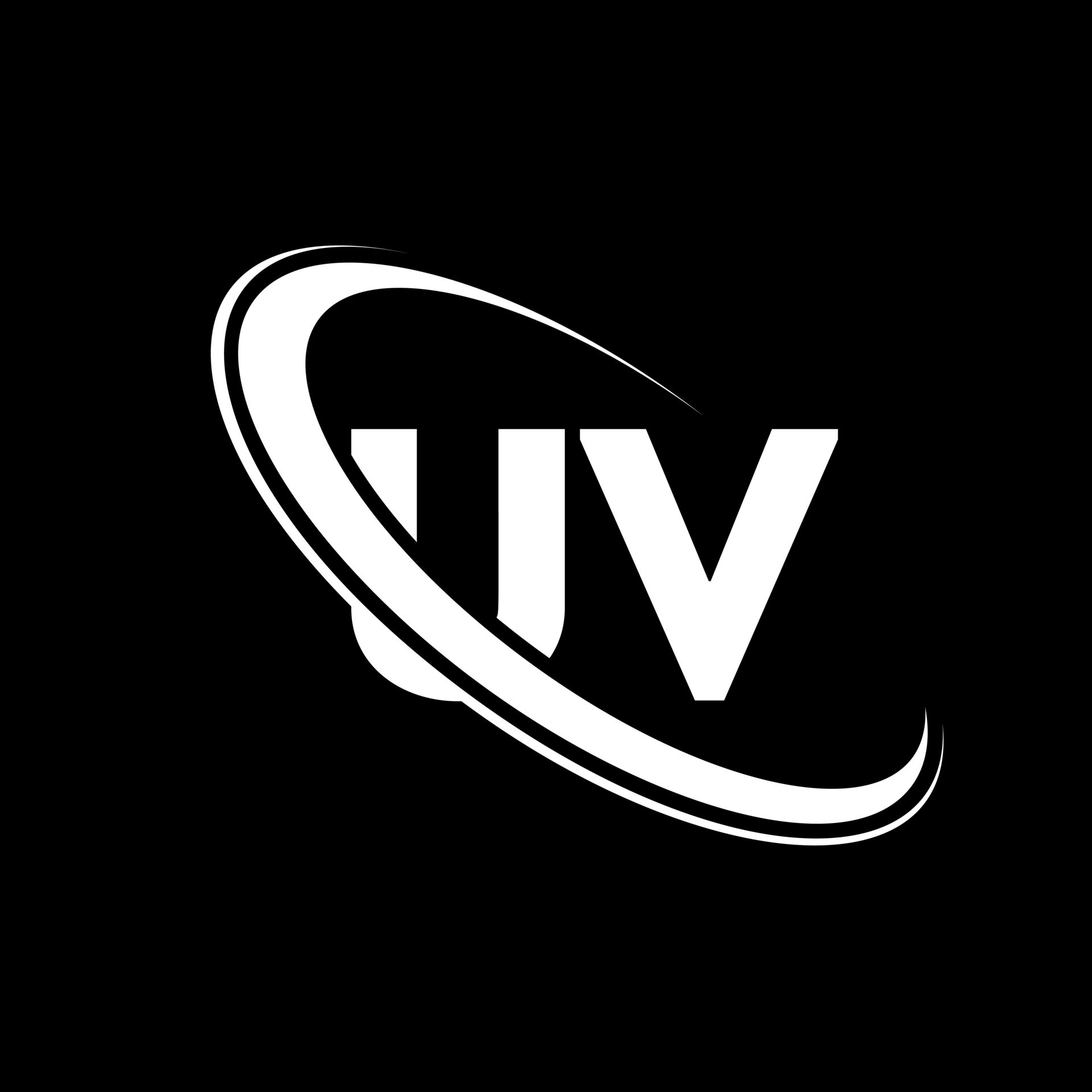 UV logo. U V design. White UV letter. UV letter logo design. Initial letter UV linked circle ...