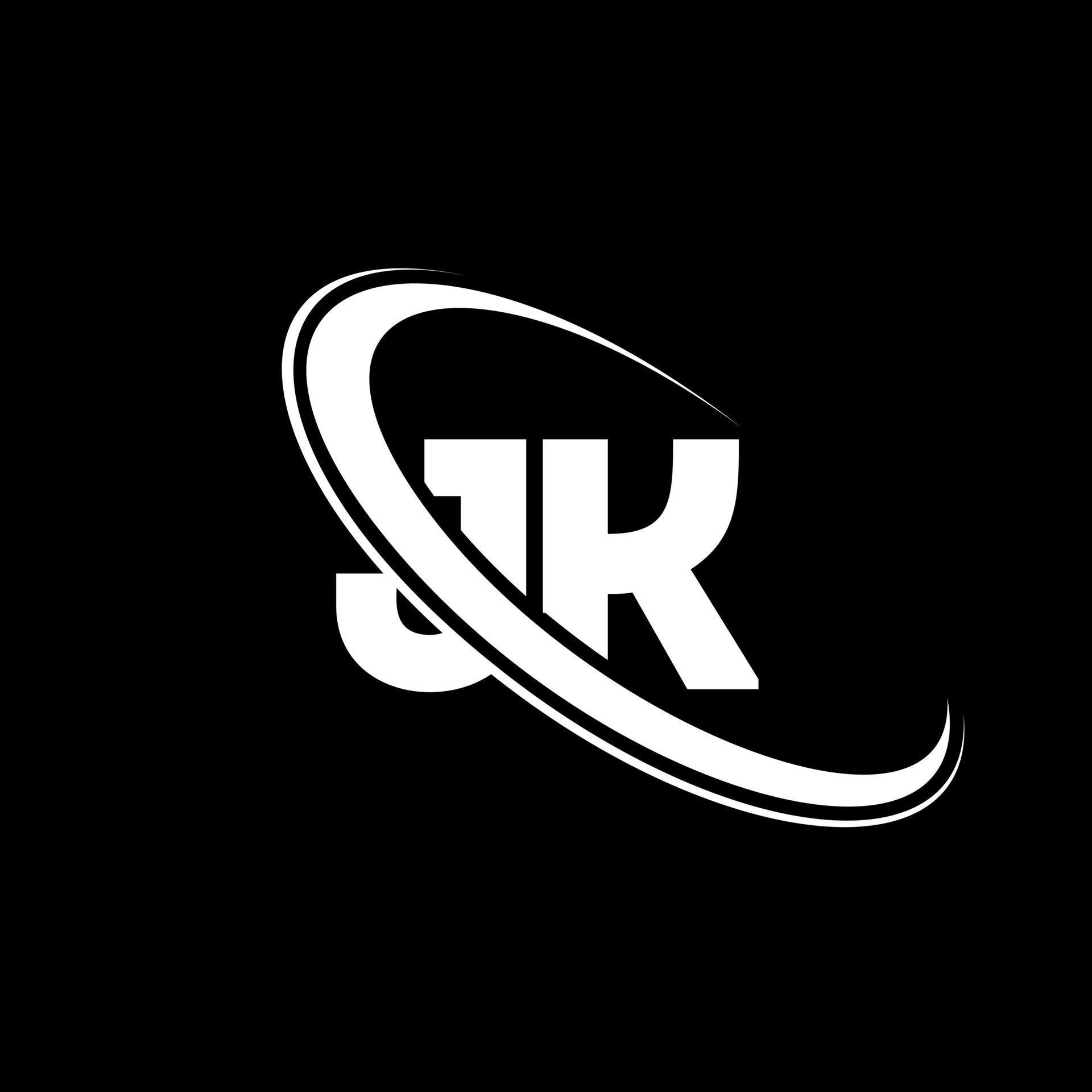 JK logo. J K design. White JK letter. JK letter logo design. Initial letter JK linked circle ...