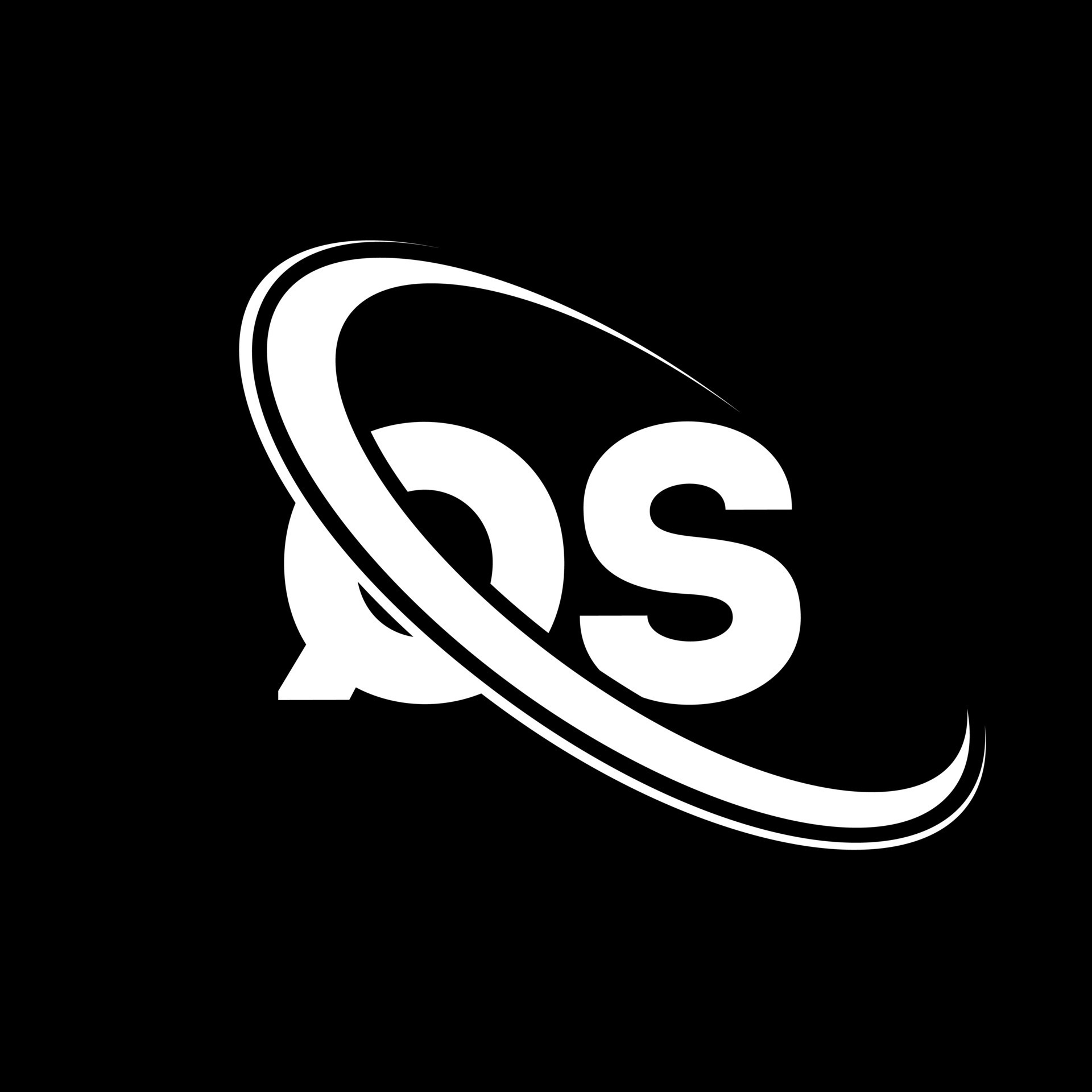 QS logo. Q S design. White QS letter. QS letter logo design. Initial letter QS linked circle ...