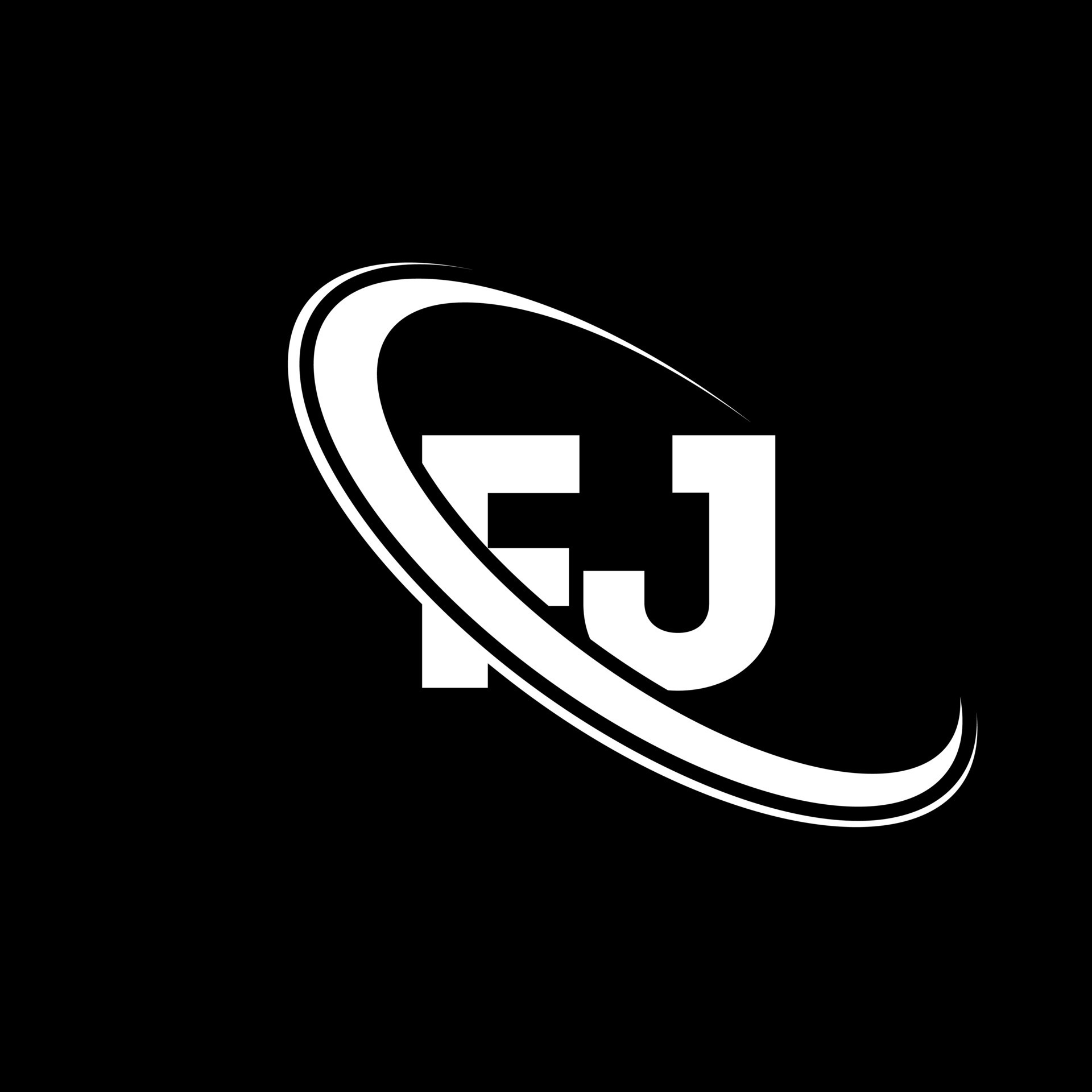 FJ logo. F J design. White FJ letter. FJ letter logo design. Initial letter FJ linked circle ...