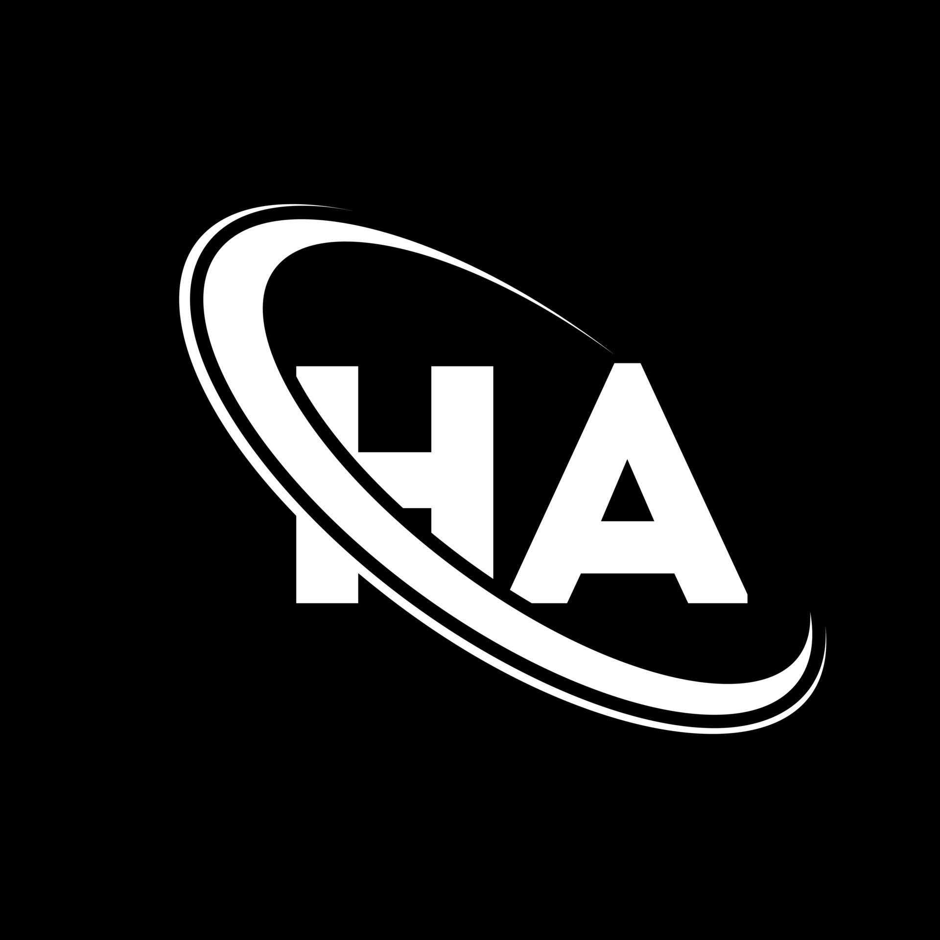 HA logo. H A design. White HA letter. HA letter logo design. Initial letter HA linked circle ...