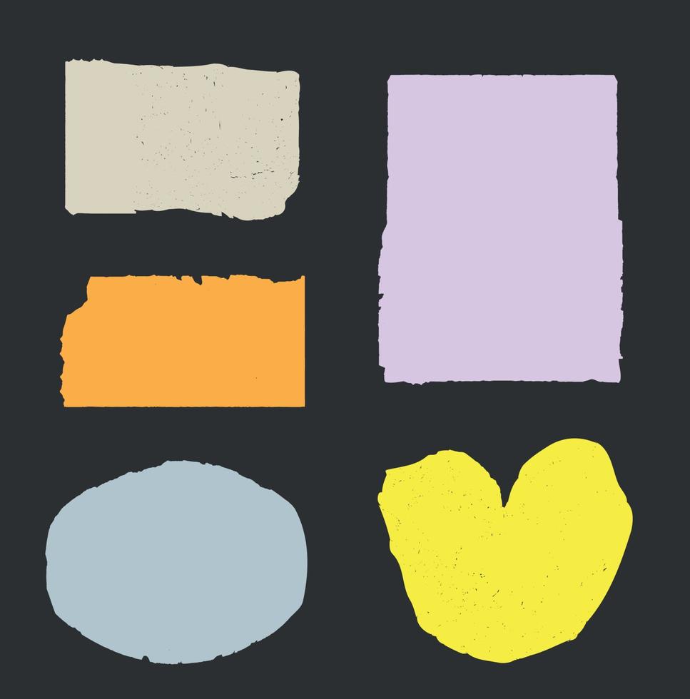 Set Of Paper Different Shapes Ripped Scraps Fragments Wisps Isolated