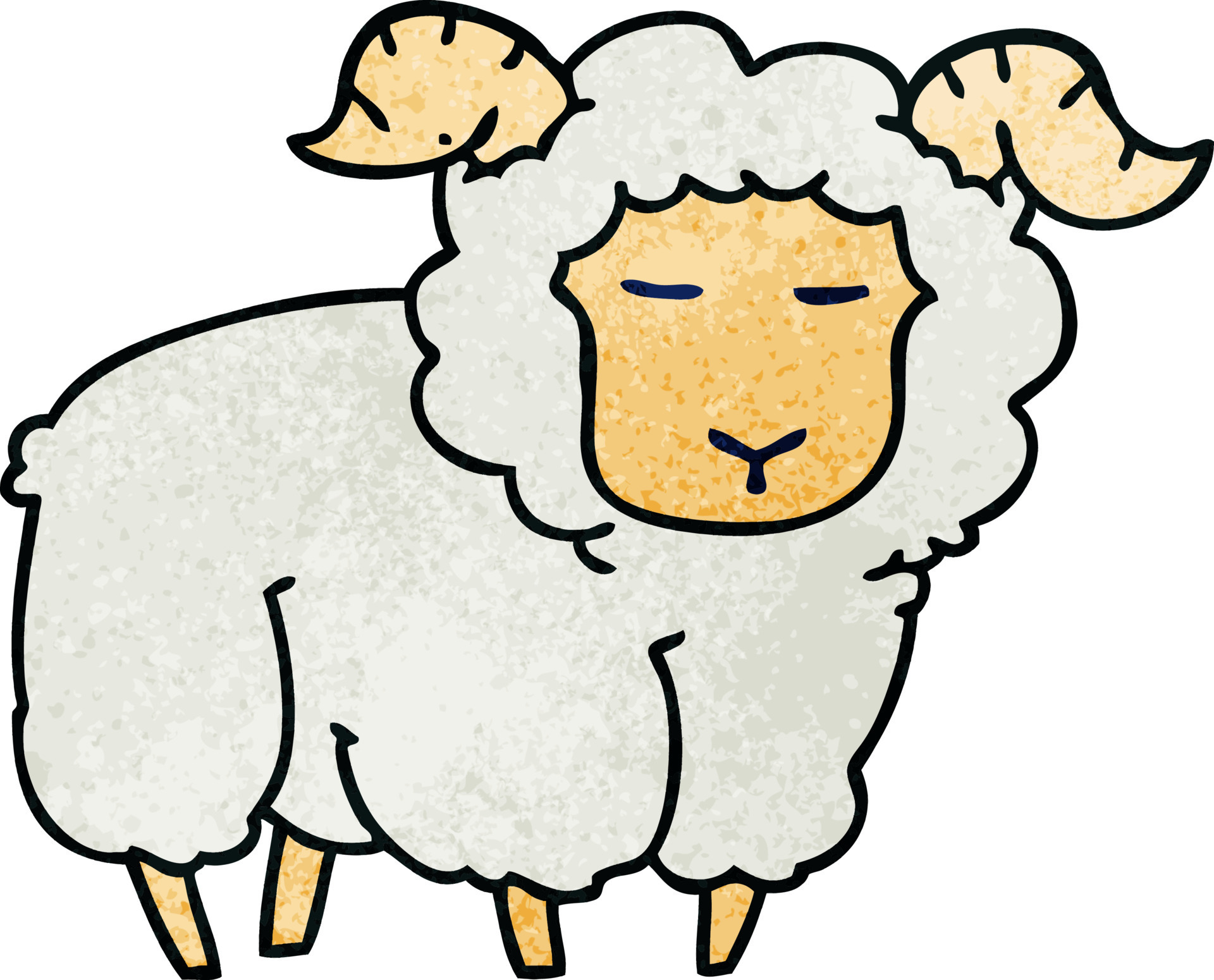 quirky hand drawn cartoon ram 10763718 Vector Art at Vecteezy