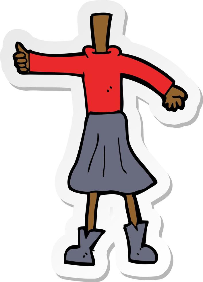 Sticker Of A Cartoon Female Body 10763767 Vector Art At Vecteezy
