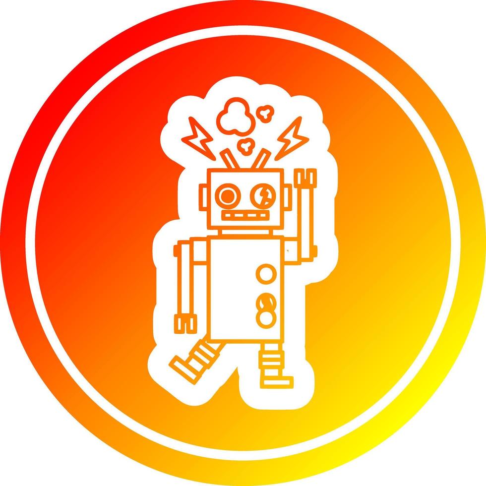 Malfunctioning Robot Circular In Hot Gradient Spectrum 10766691 Vector Art At Vecteezy