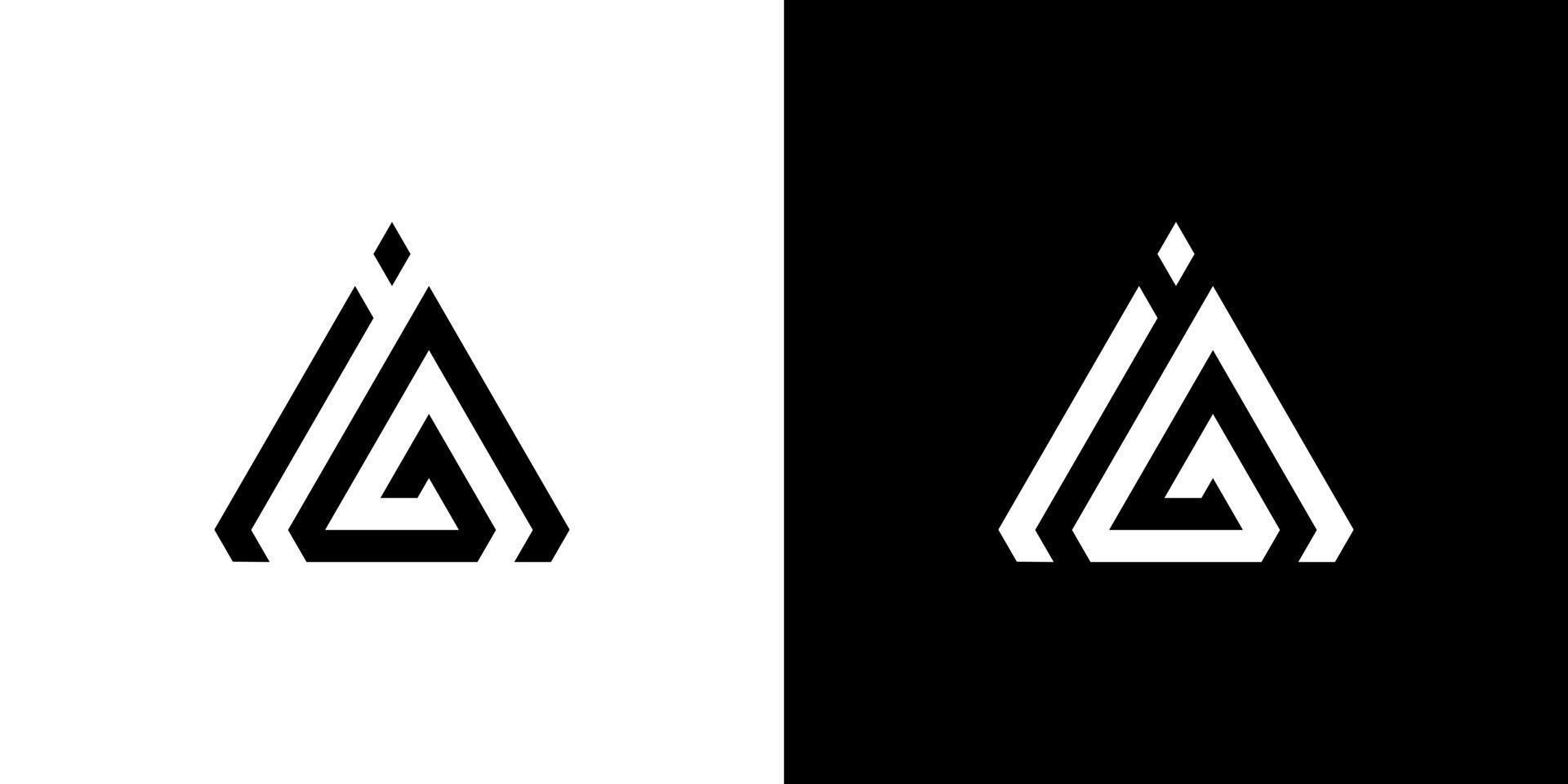 plantilla de vector de icono de monograma de diseño de logotipo de letra ig inicial.logotipo de ...