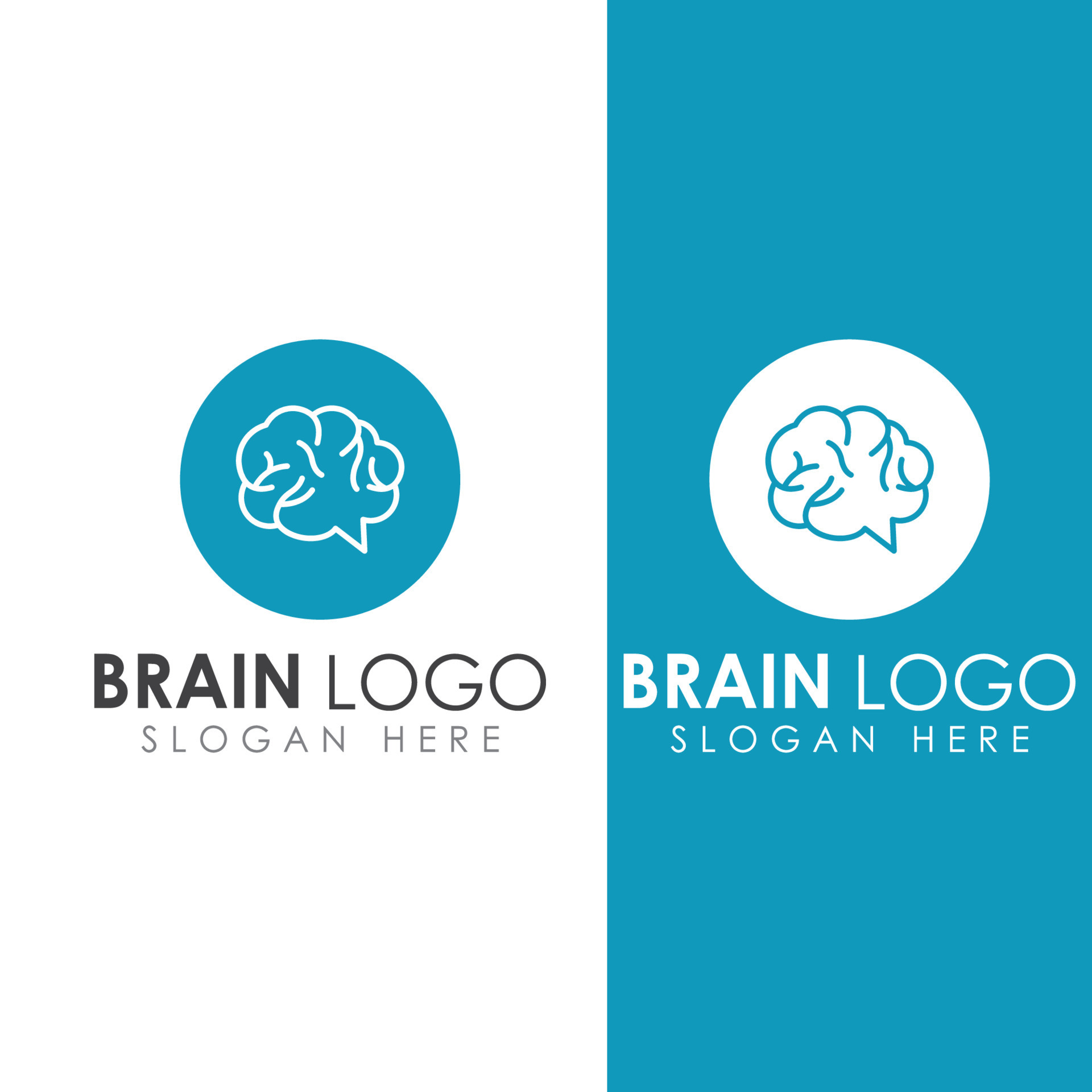 Brain logo. Brain logo with combination of technology and brain part nerve cells, with design ...