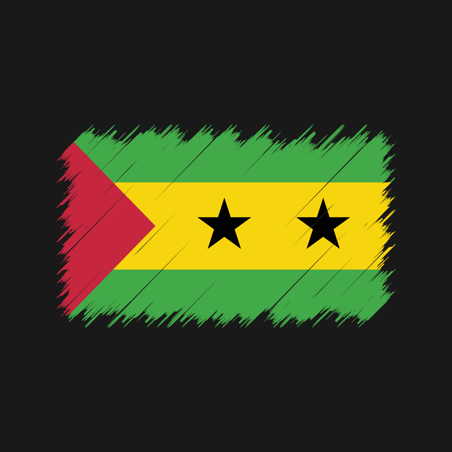 Sao Tome And Principe Flag Brush Strokes National Flag 10774779 Vector