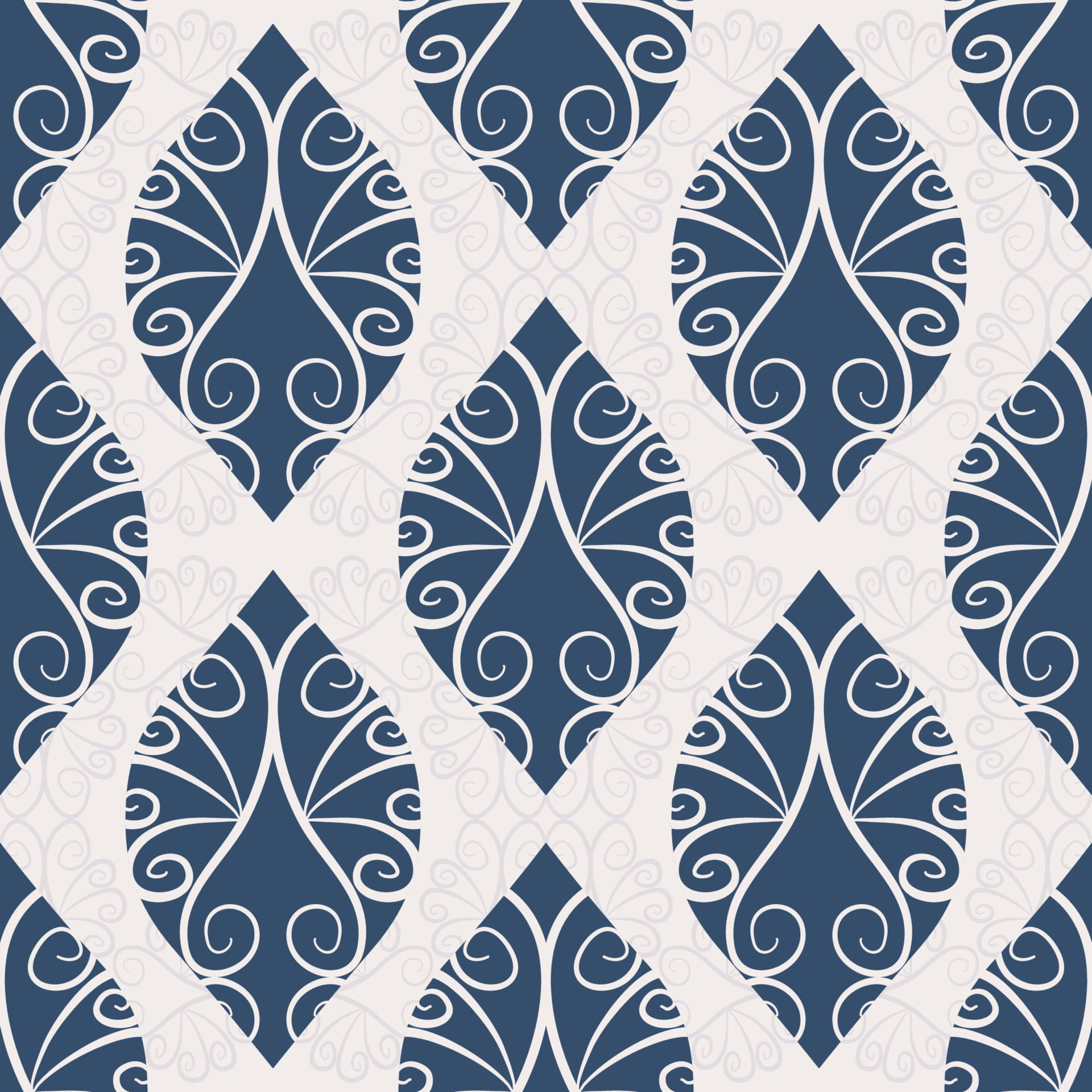 Abstract ethnic floral blue color drawing shape seamless pattern with ...