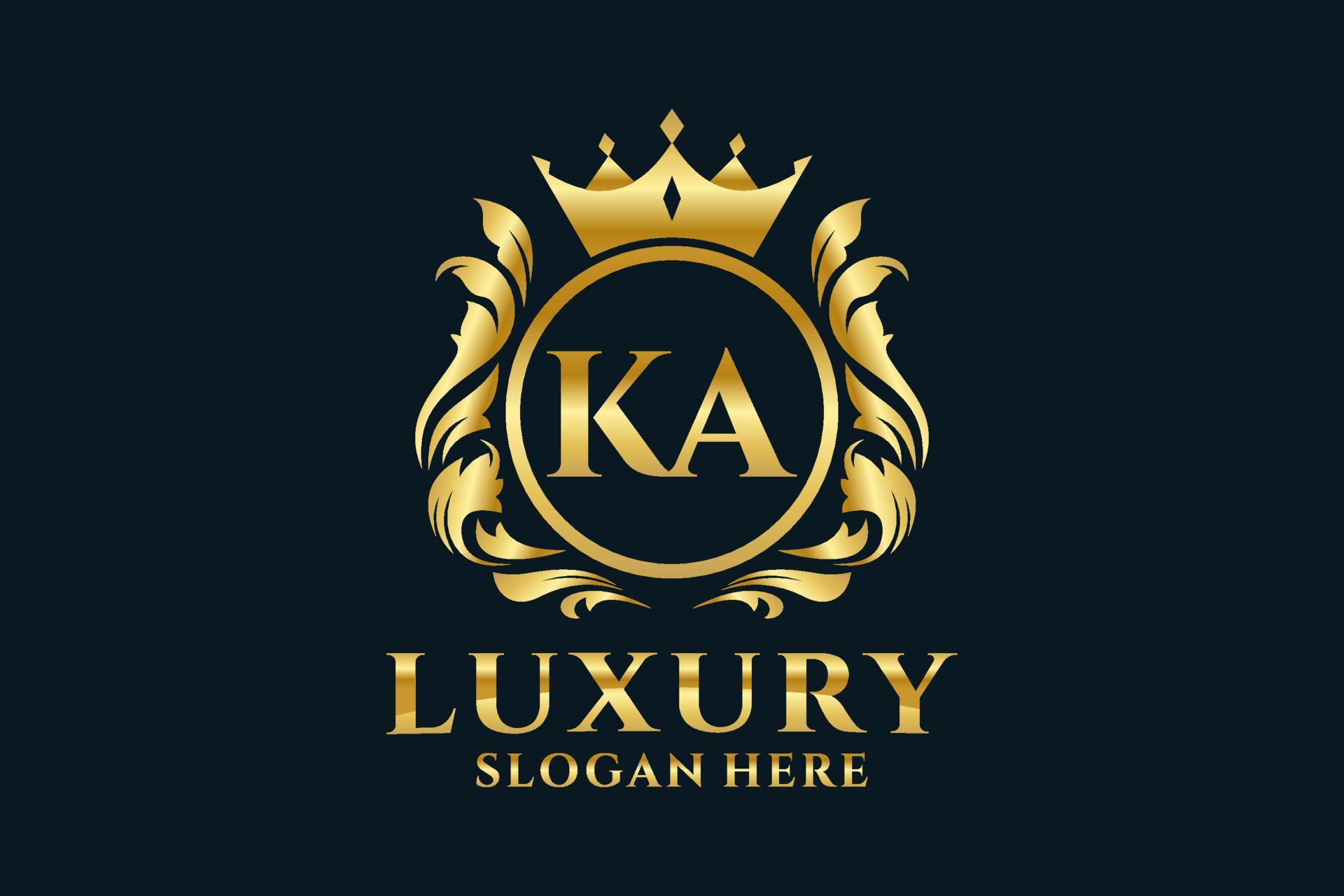 Initial KA Letter Royal Luxury Logo template in vector art for luxurious branding projects and ...