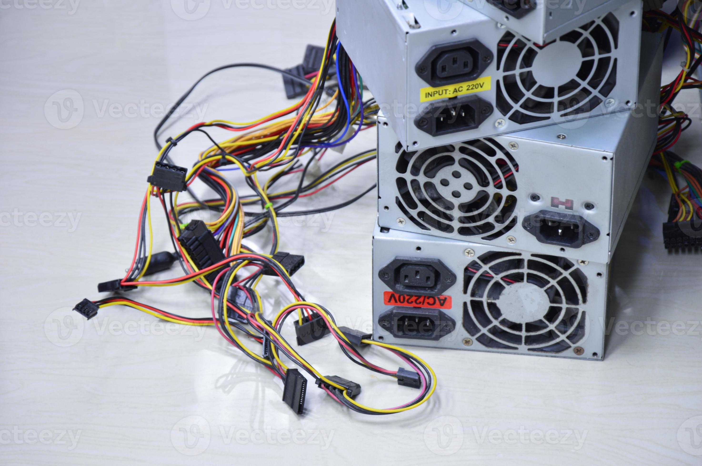 Computer power supply stacked on the floor old condition 10783258 Stock Photo at Vecteezy