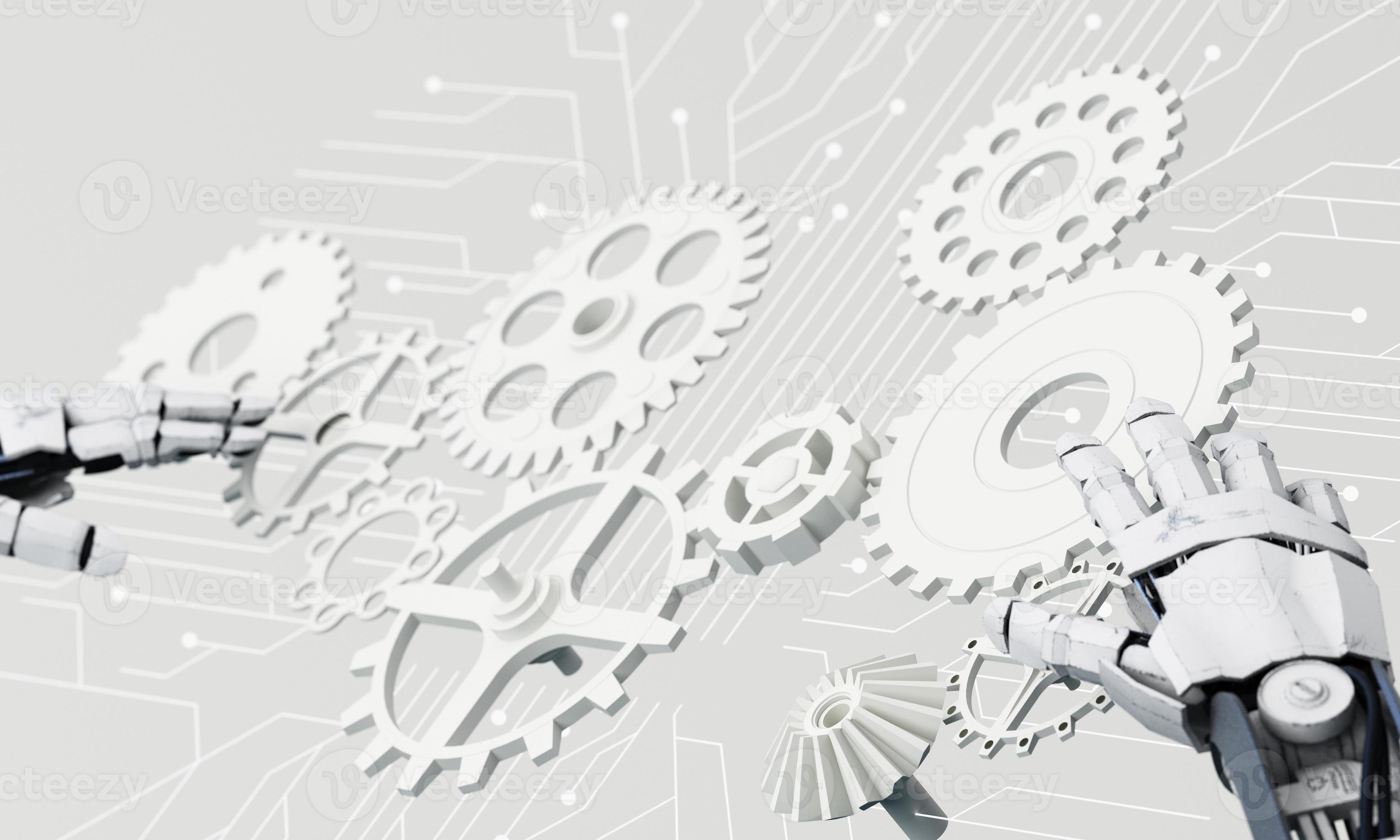 Artificial intelligence web banner. of a processor chip. The process of data processing ...