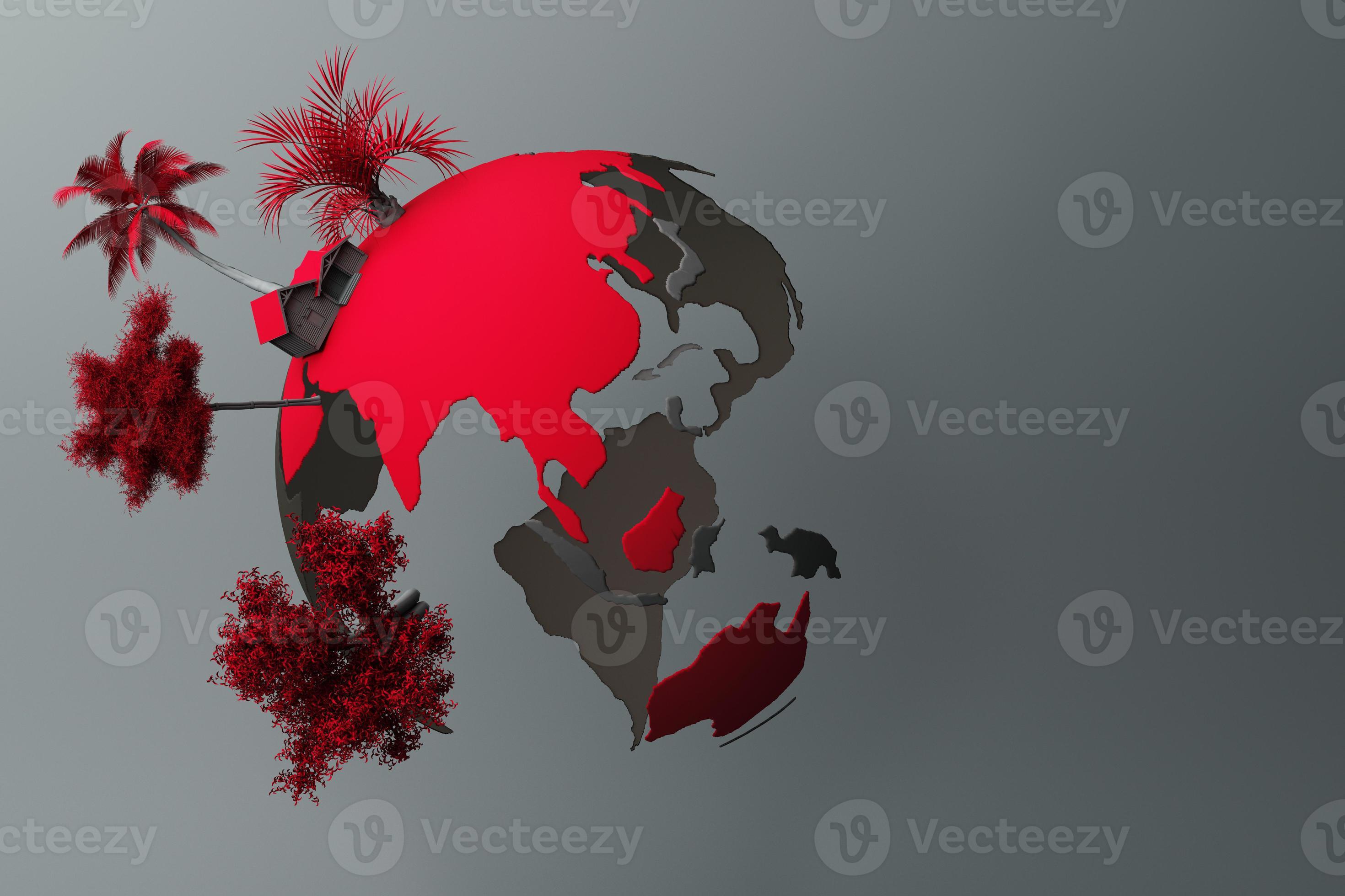 Planet explosion on a green background. 3d rendering 10784933 Stock ...