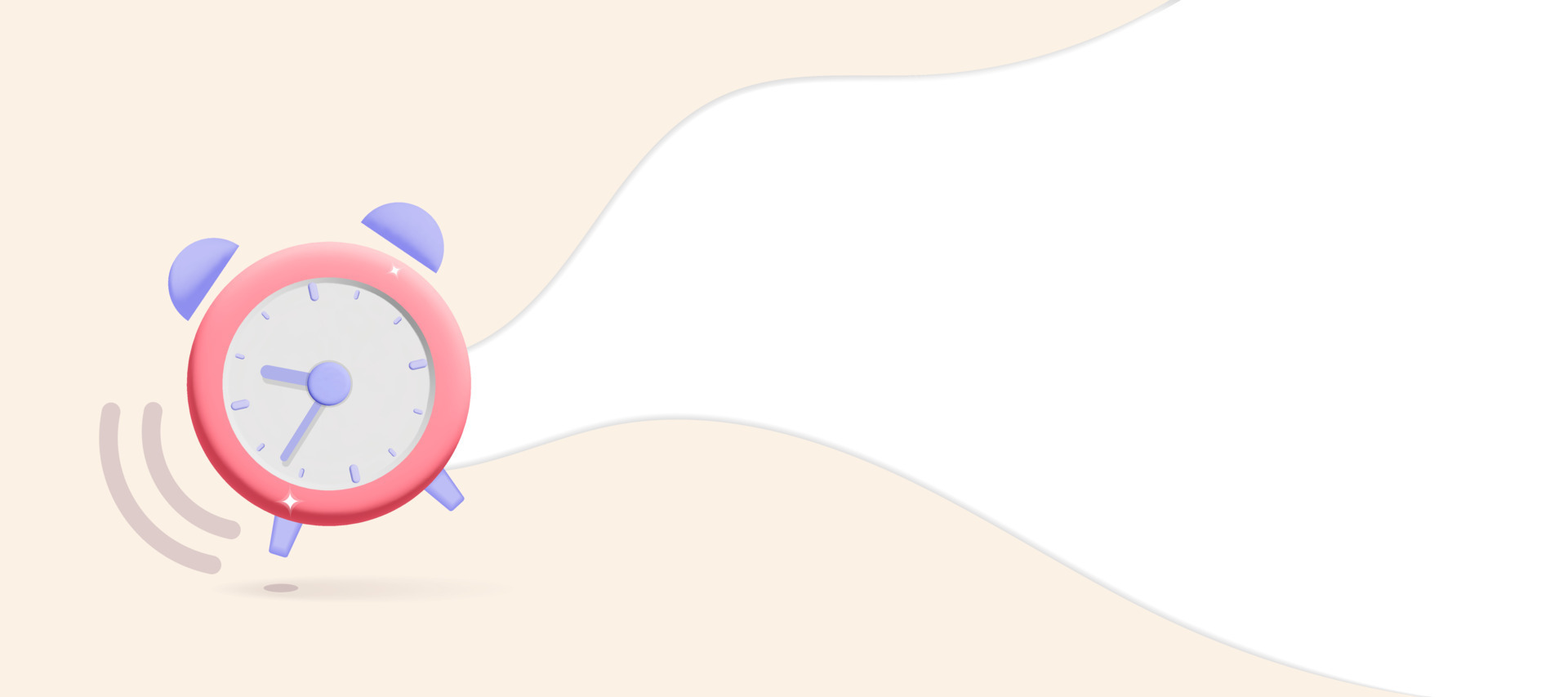 3d Vector Alarm Clock Icon With Paper Style Template Web Banner Design 10786221 Vector Art At