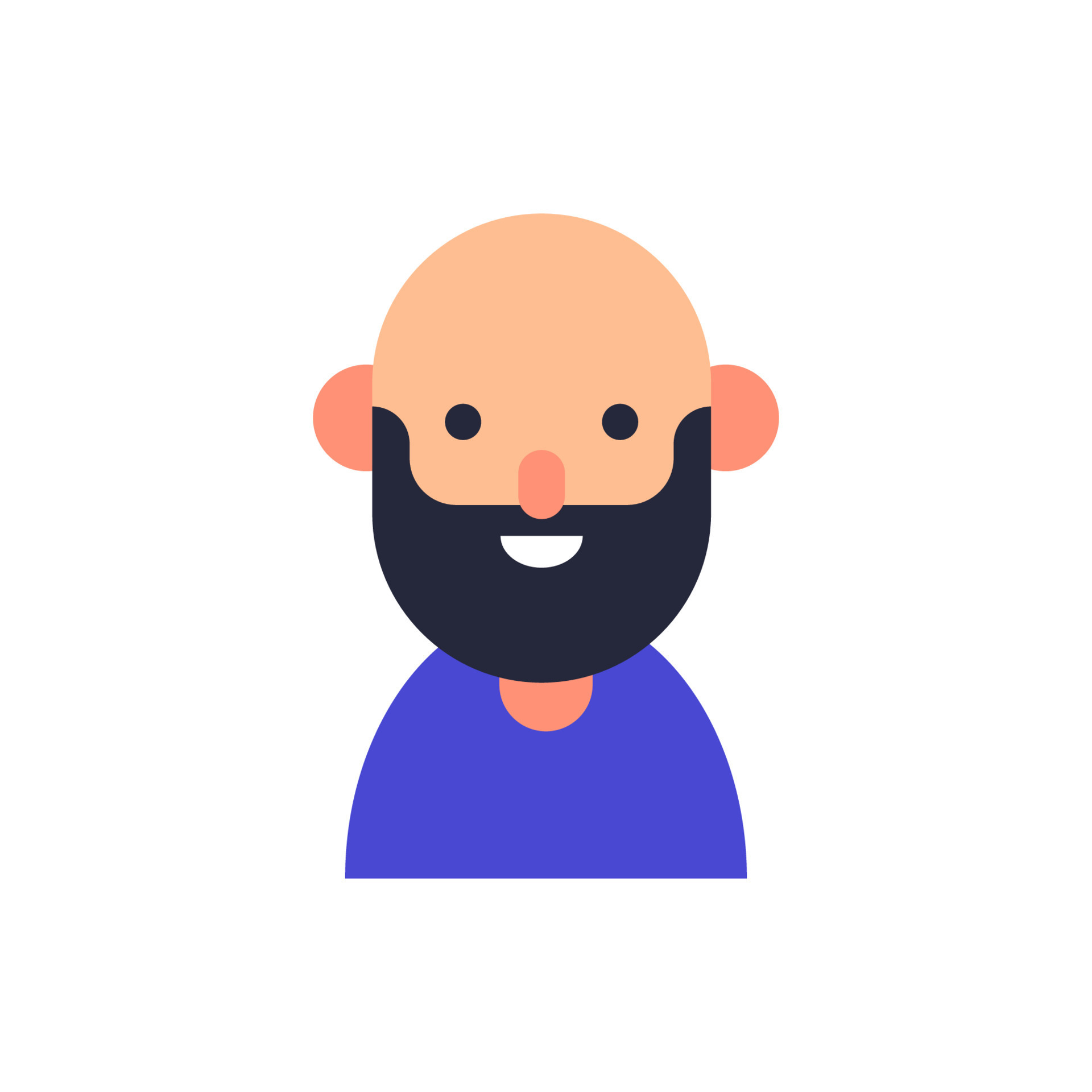 Vector Flat Illustration For Web Sites Apps Books Articles Color Illustration Of Bearded Man