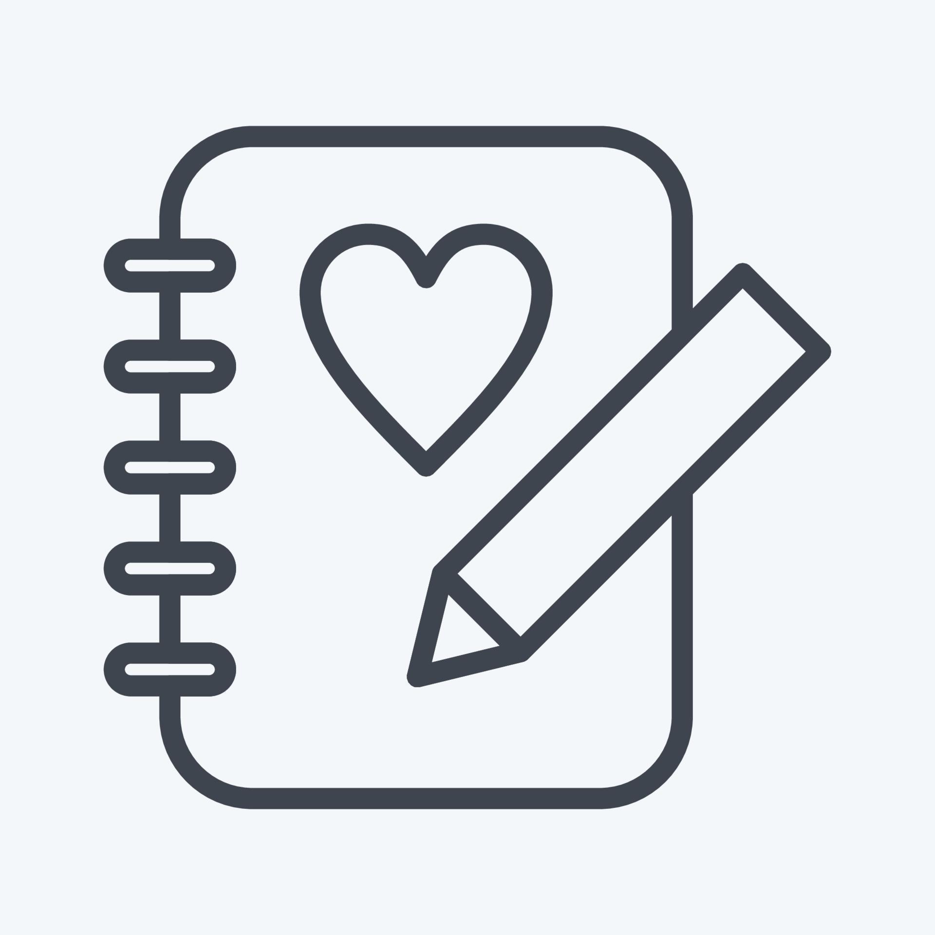 Icon Sketchbook. suitable for Paint Art Tools symbol. line style. simple design editable. design ...