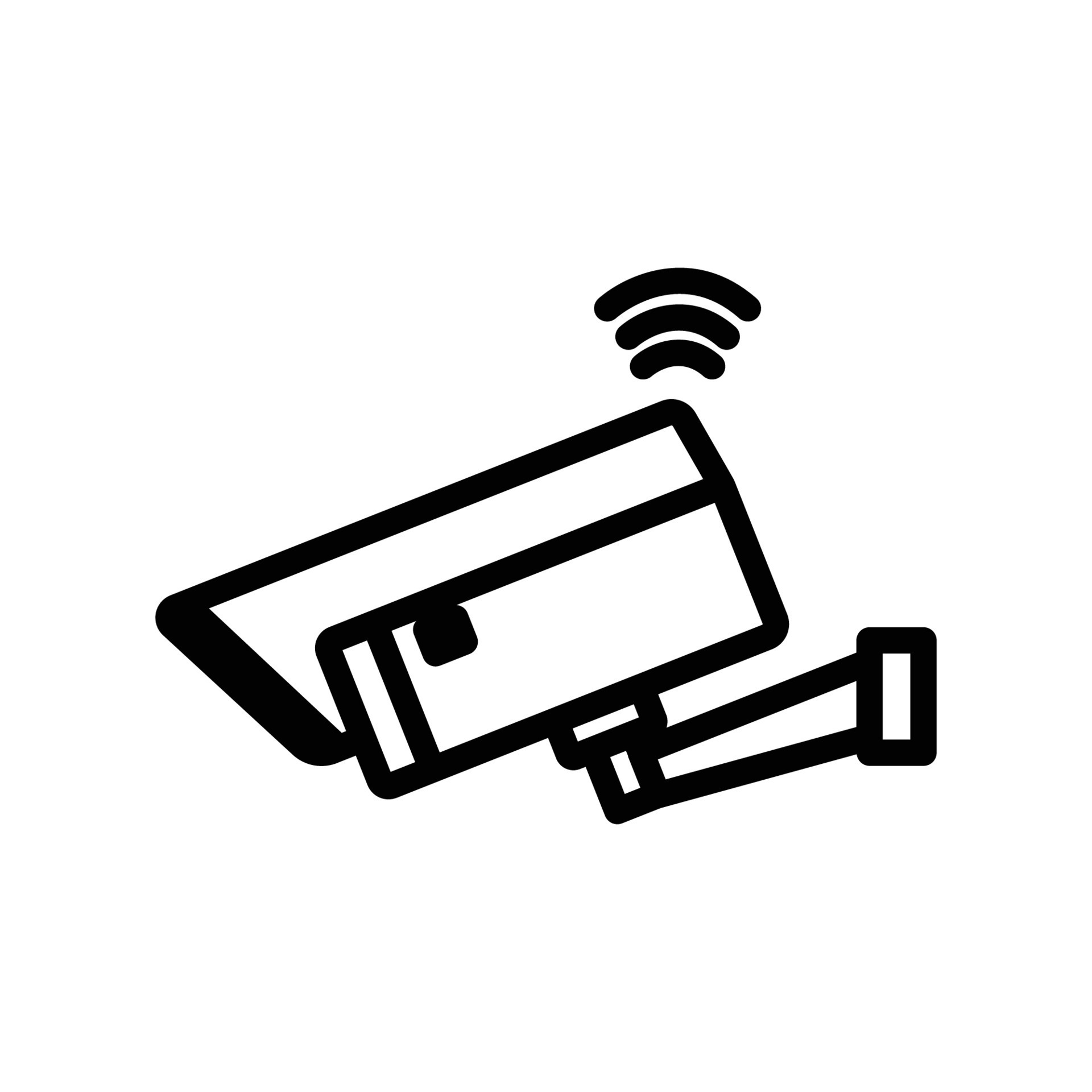 CCTV icon with signal. icon related to technology. smart device. line icon style. Simple design ...