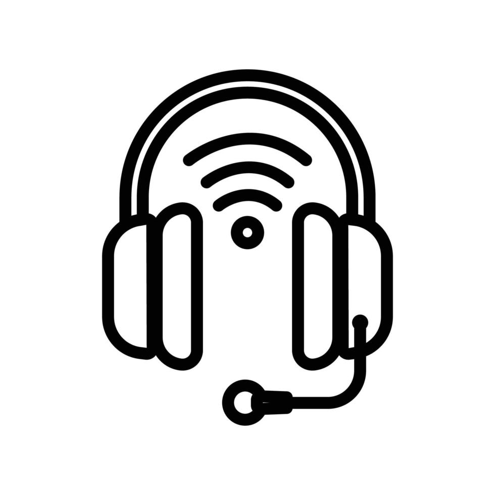 Headphone Icon With Signal Icon Related To Electronic Technology Smart Device Line Icon