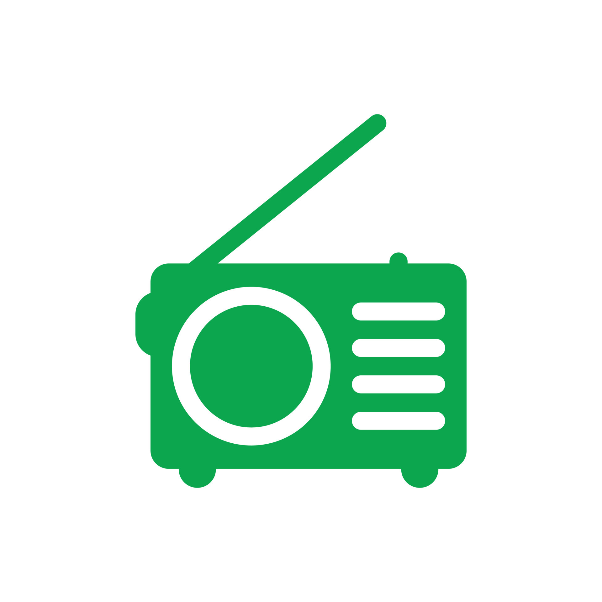 eps10 green vector radio solid icon isolated on white background. FM ... eps10 green vector radio solid icon isolated on white background. FM ...