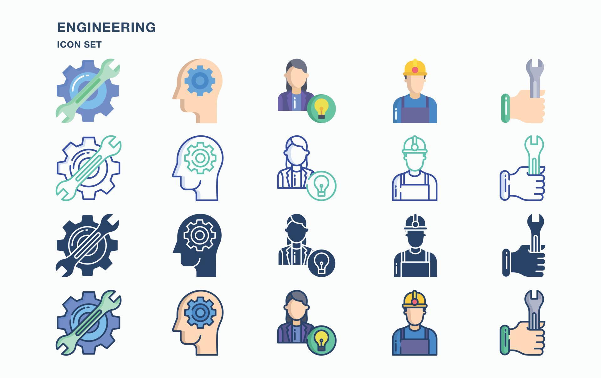 Engineering and services icon set 10792450 Vector Art at Vecteezy