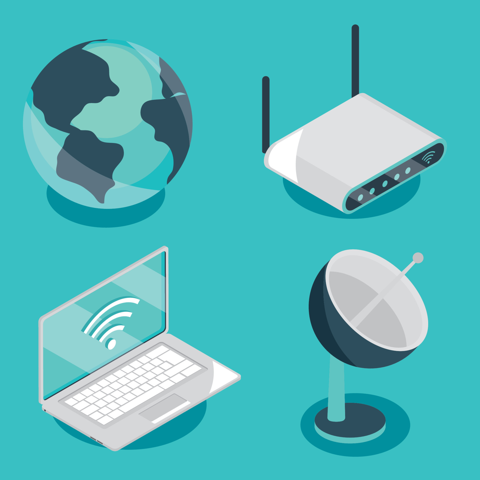 Wifi Connection Devices 10793714 Vector Art At Vecteezy