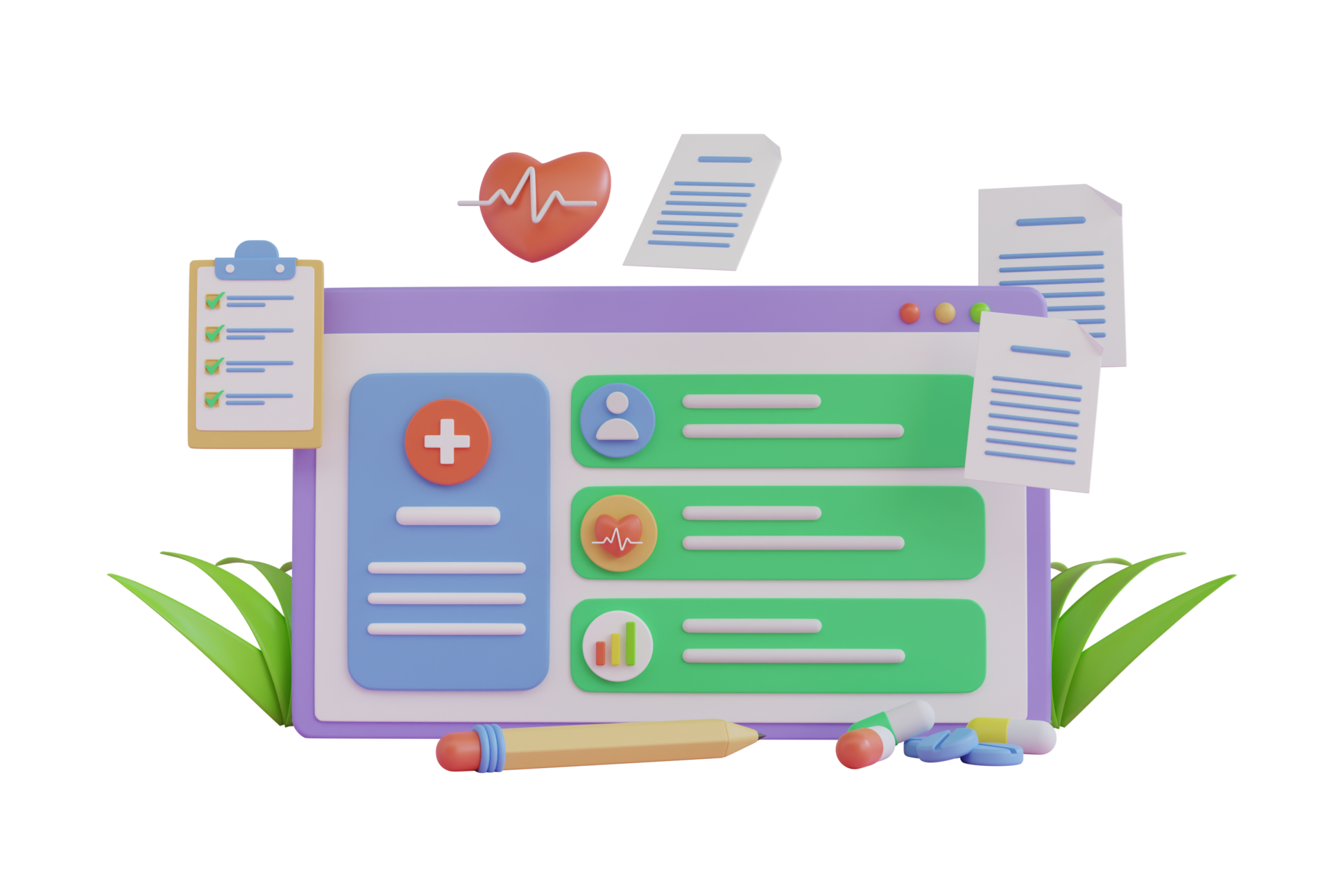 3D Health Insurance Icon Concept Life Insurance Family Health Care 3d-health-insurance-icon-concept-life-insurance-family-health-care