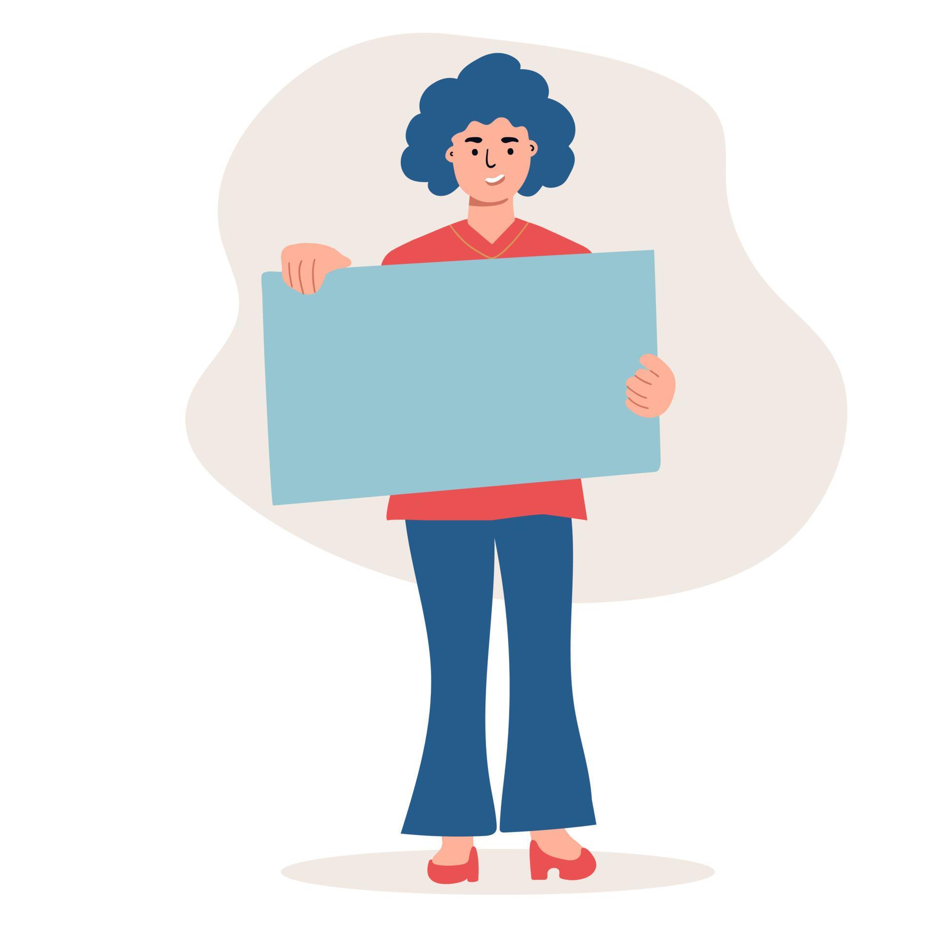 A Woman Activist Holding A Blank Placard Protest For Human Rights And