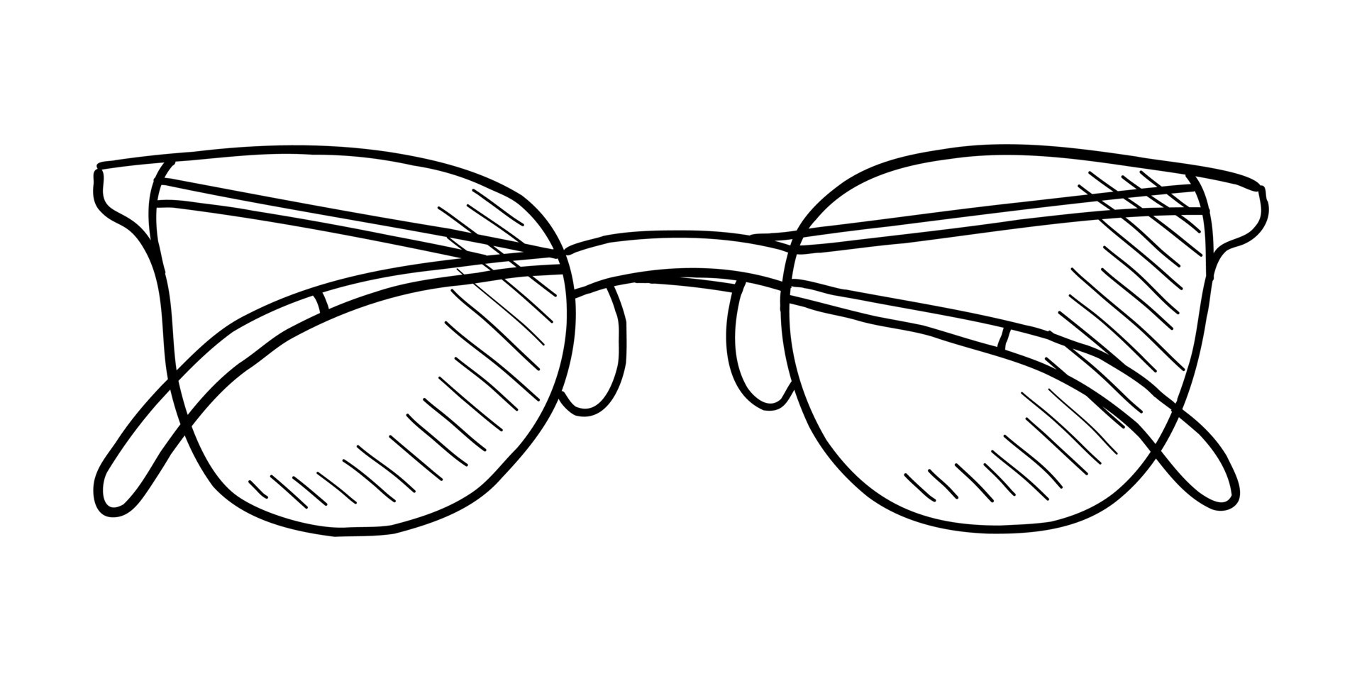 Vector Reading Glasses Isolated On A White Background Doodle Drawing By Hand 10795120 Vector
