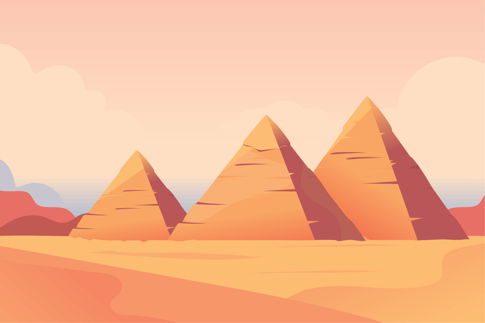egyptian pyramids landmark 10795934 Vector Art at Vecteezy