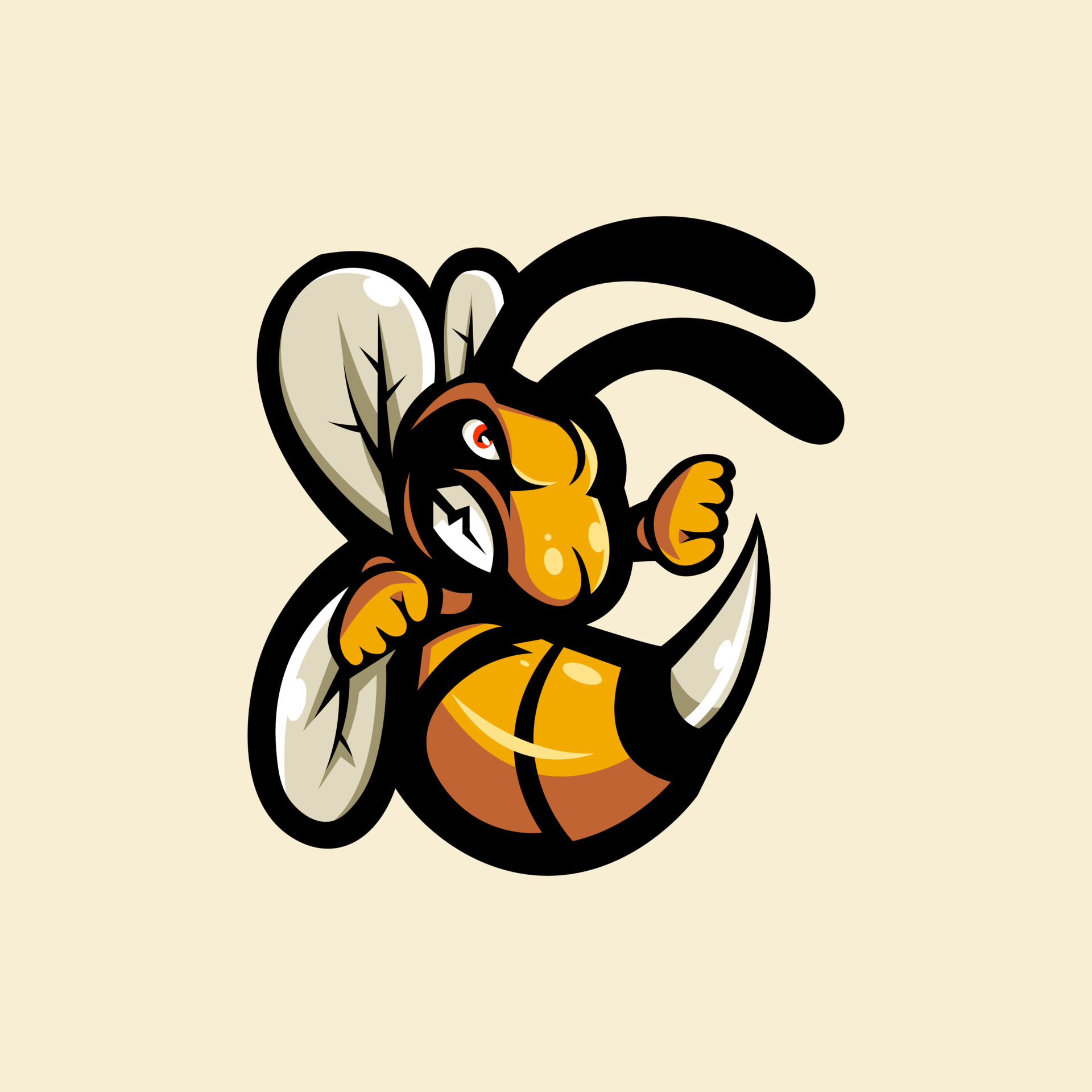 Bee Mascot Logo 10801705 Vector Art at Vecteezy