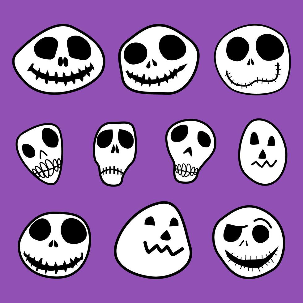 Ghost Face Emotion Element Set 10802155 Vector Art At Vecteezy
